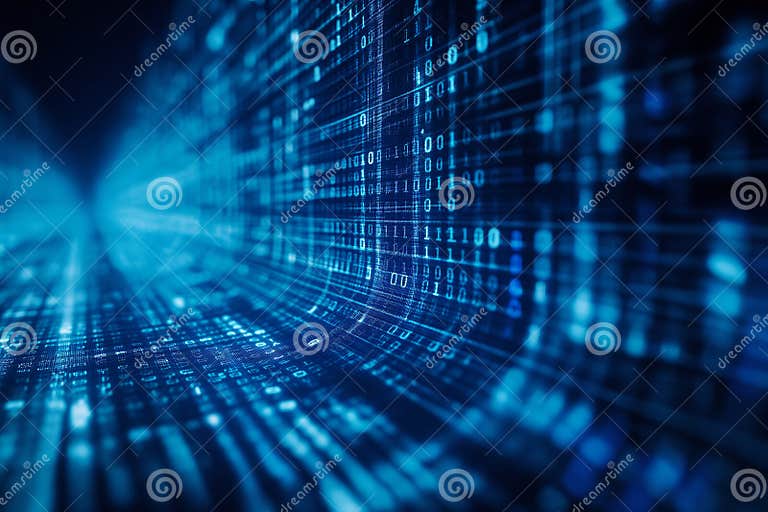 Futuristic Binary Code Background for Tech Concepts and Data Visualization Stock Photo - Image ...