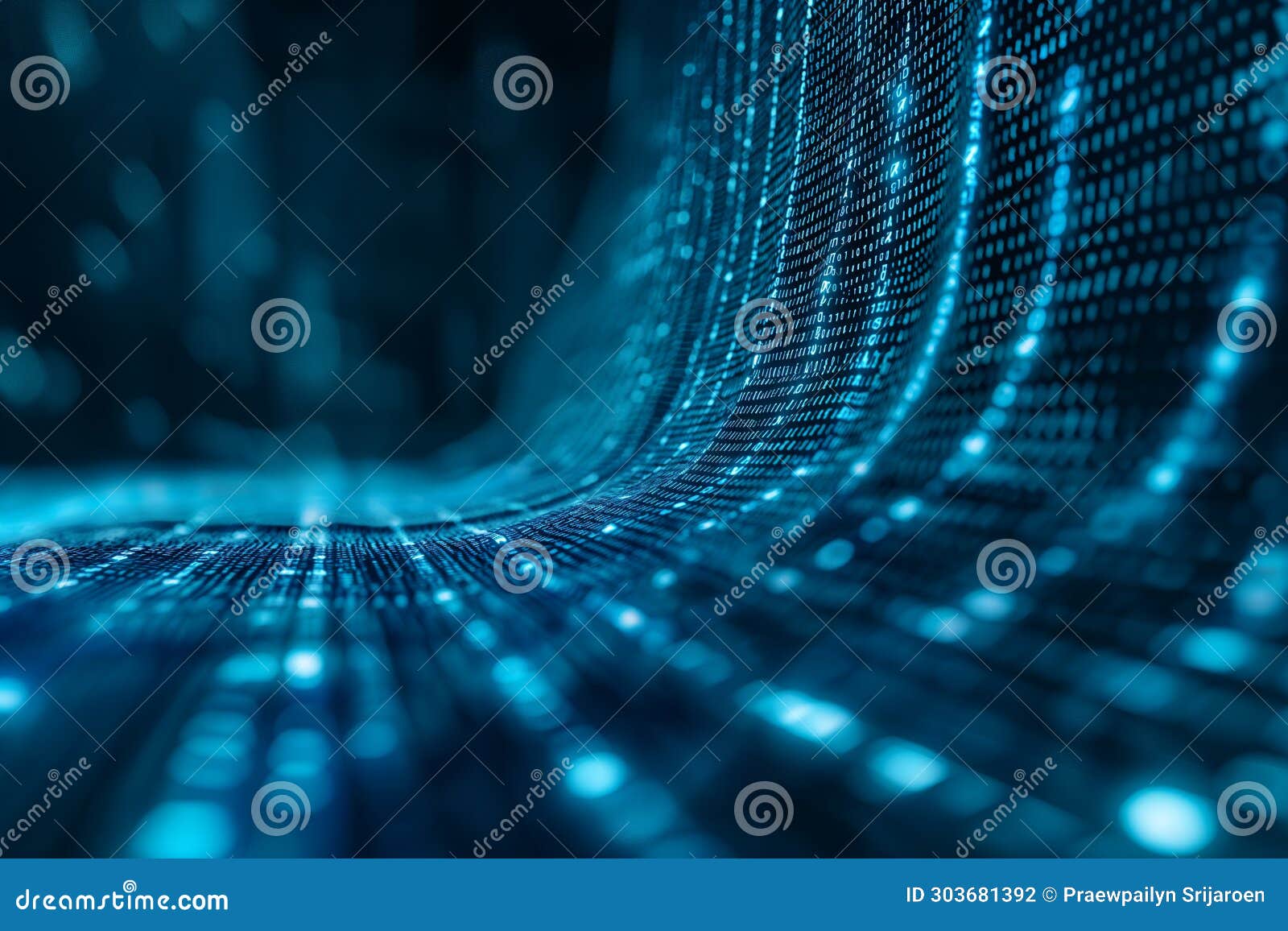 Futuristic Binary Code Background For Tech Concepts And Data