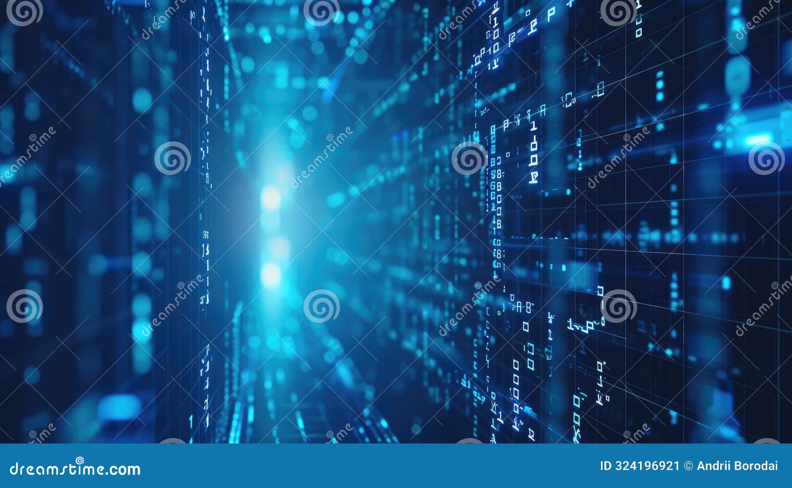 Futuristic Binary Code Frame for Tech Enthusiasts. Stock Illustration ...