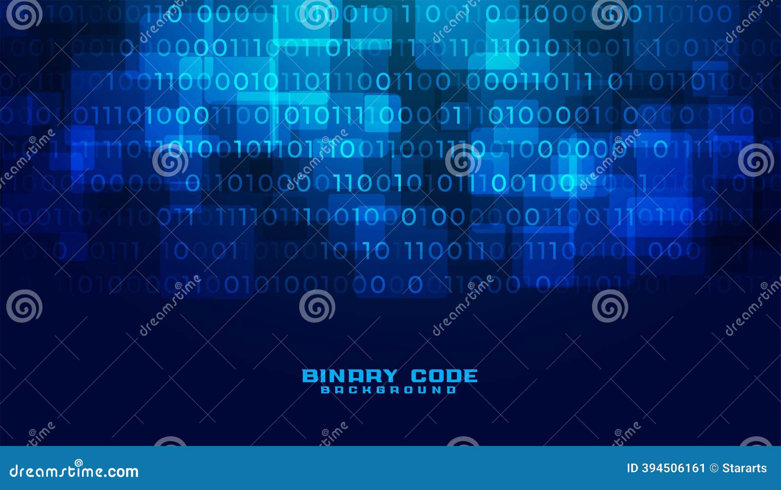 Futuristic Binary Code Numbers Digital Data Background Vector ...