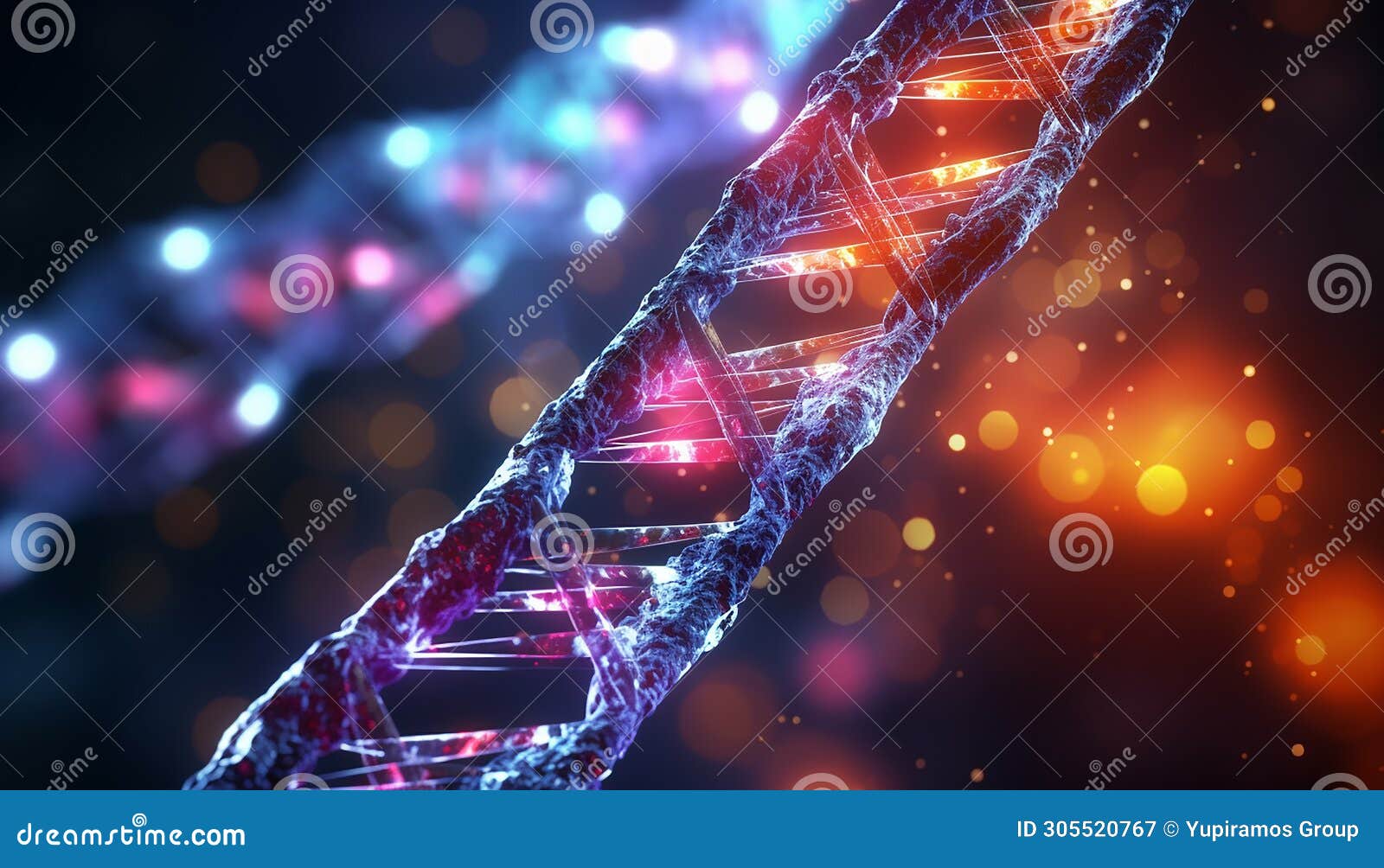 Futuristic Biology Illuminated Molecule Shapes in Abstract Microbiology ...