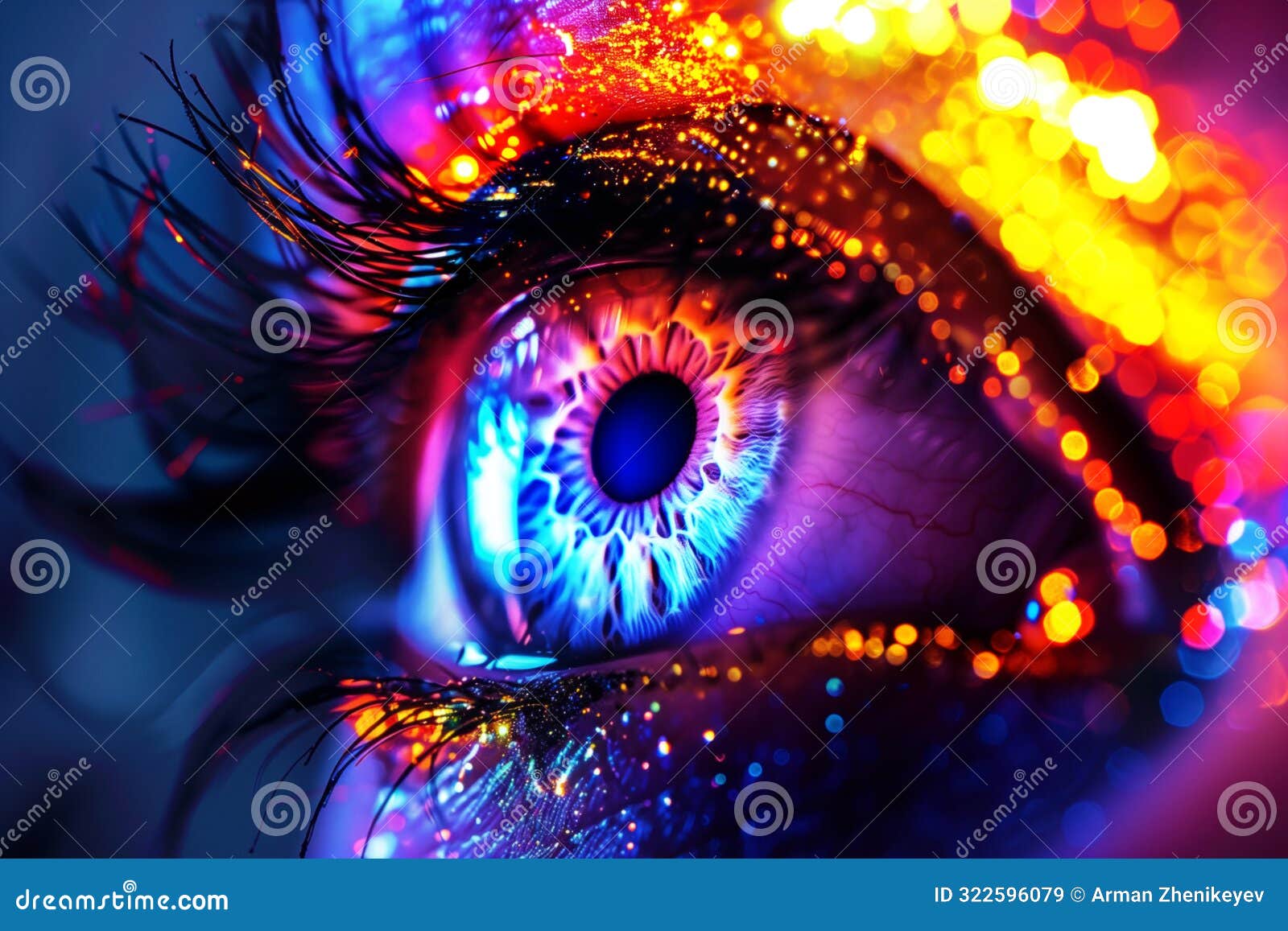 Futuristic Biometric Eye Scan Concept Stock Illustration - Illustration ...