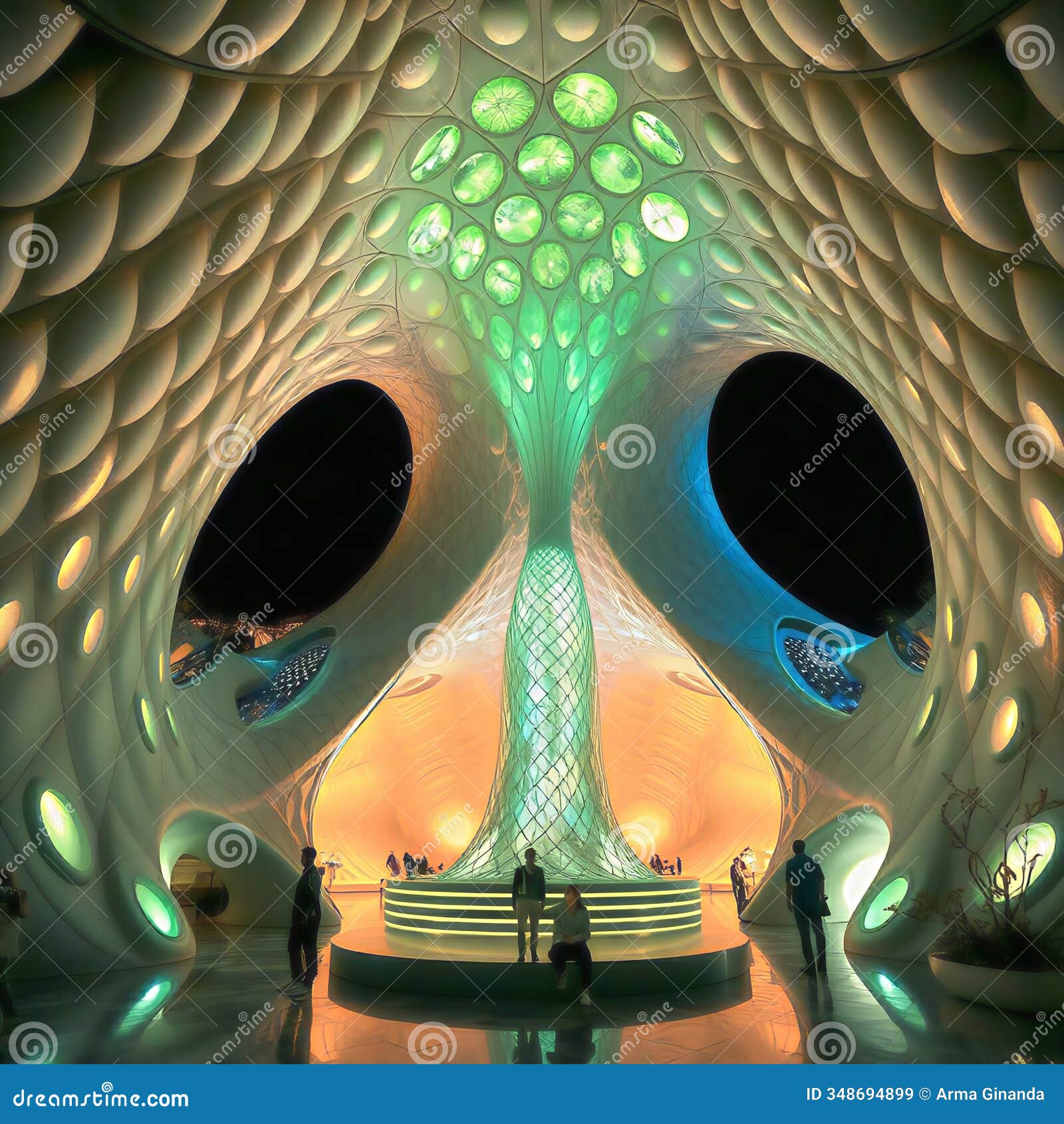 Futuristic Biomorphic Architecture with Sustainable Materials and ...