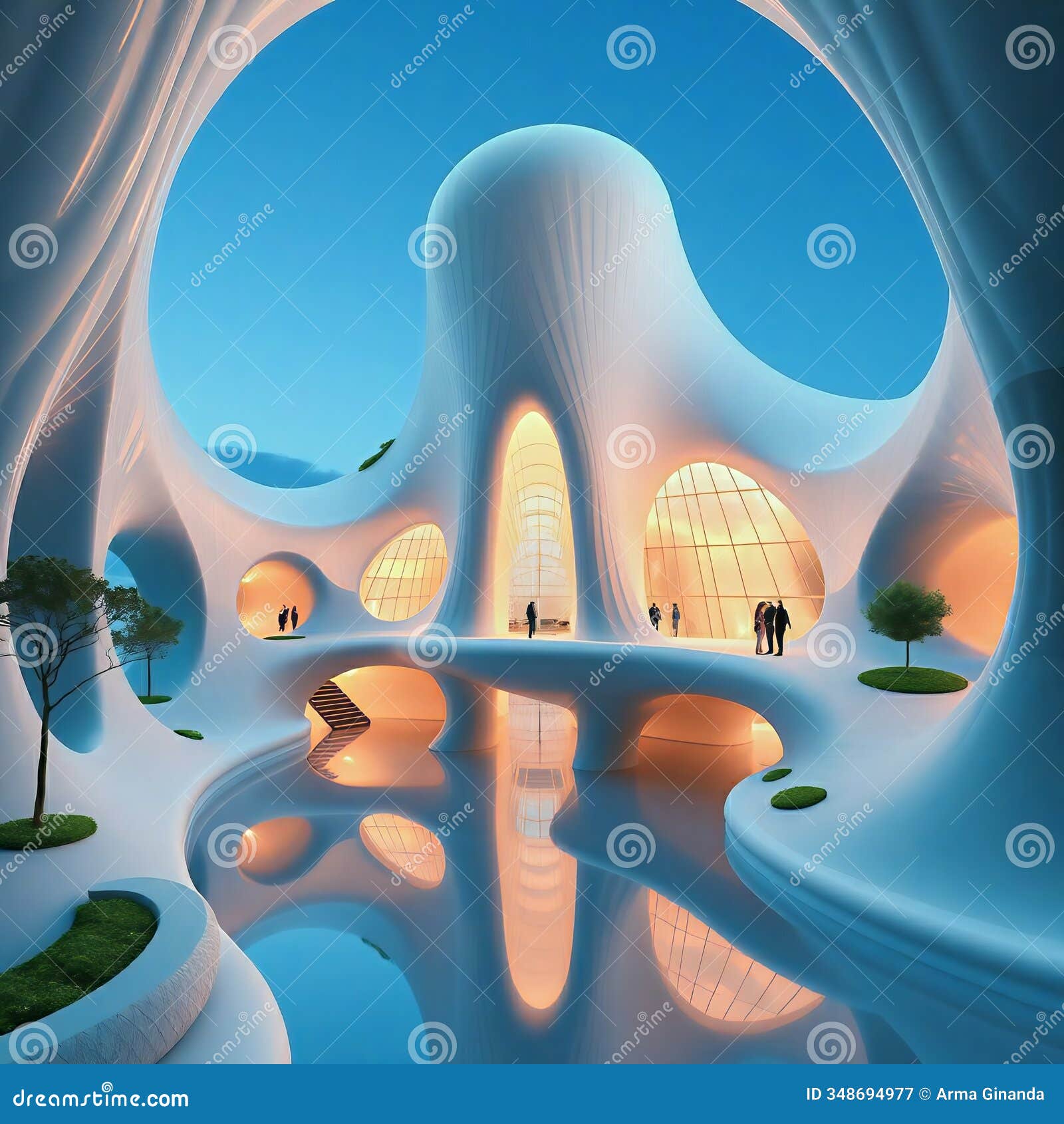 Futuristic Biomorphic Kitchen Designs Interior Royalty-Free Stock Photo ...
