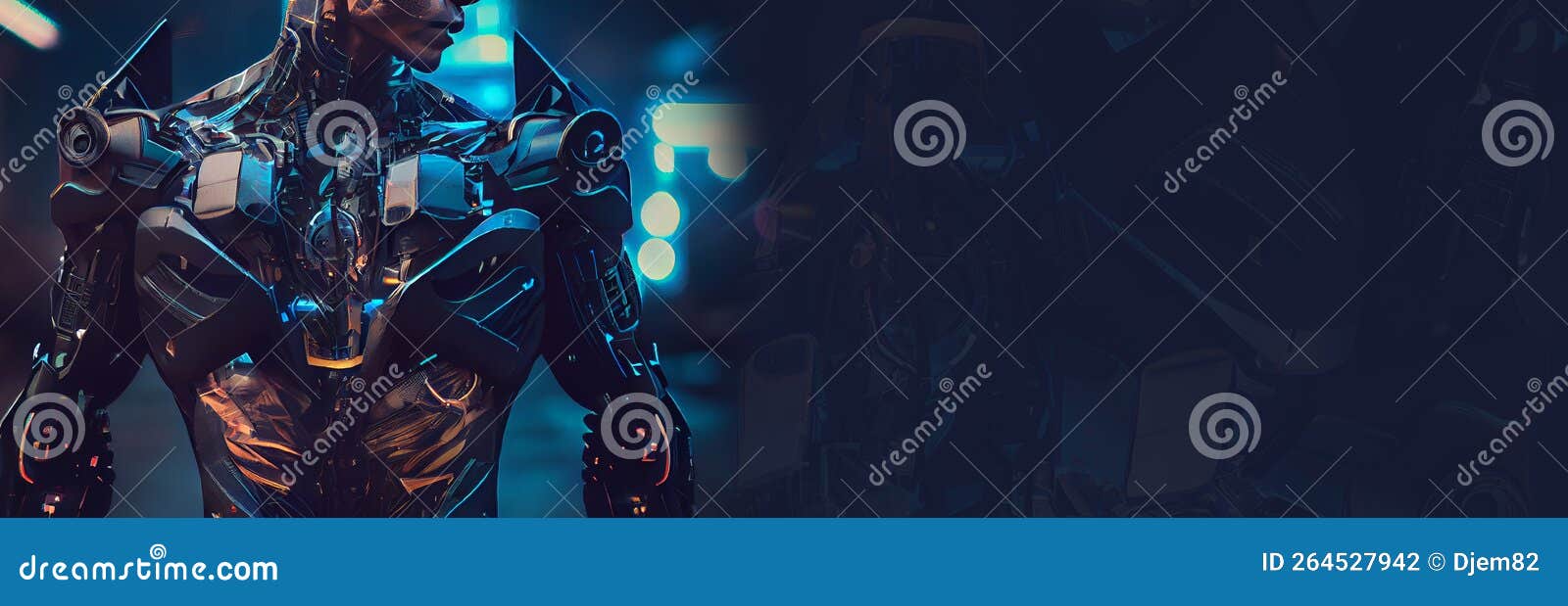 Futuristic Bionic Human Body Created with Generative Ai Stock ...