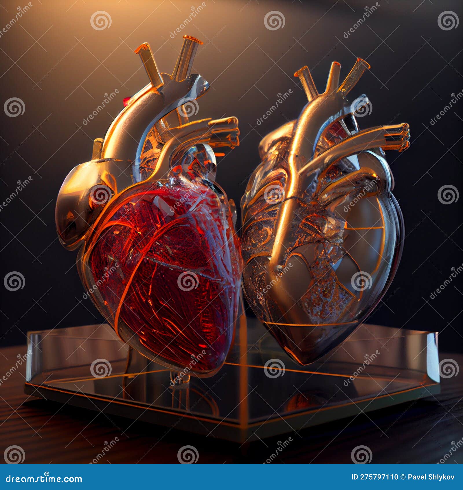 Futuristic Bionic Human Heart Prosthesis. Stock Illustration ...