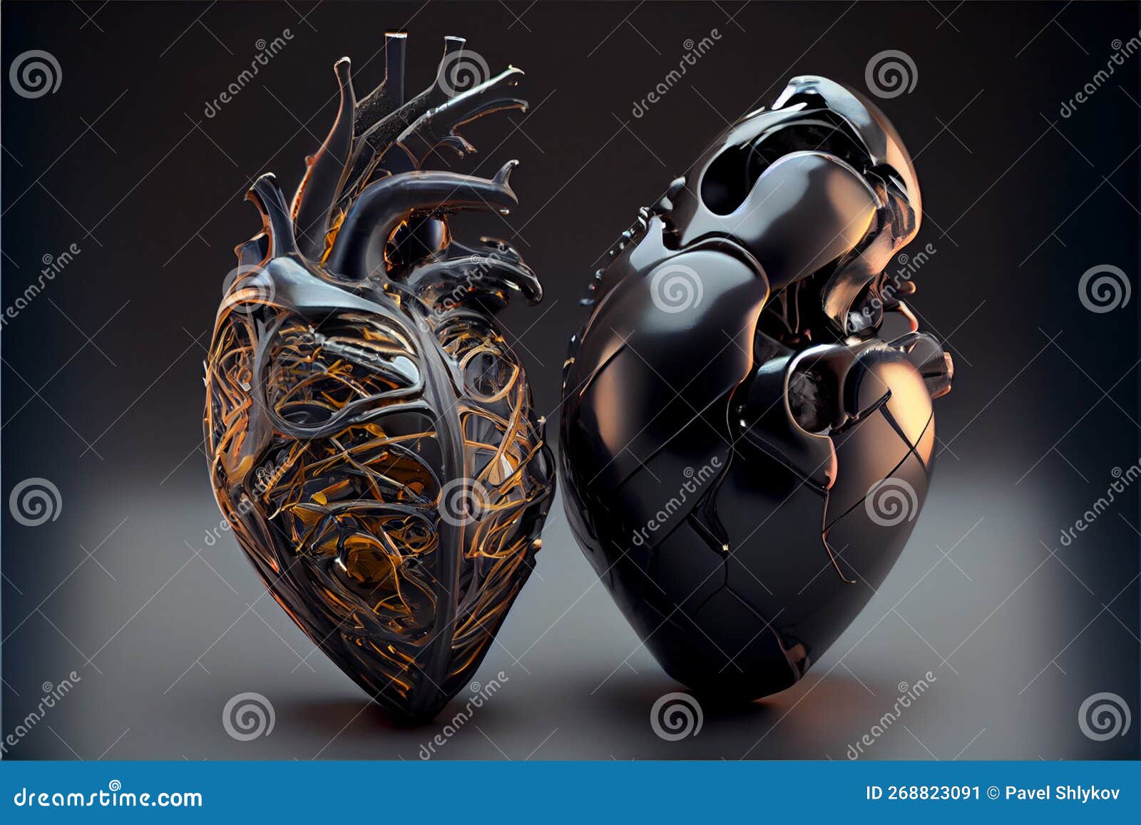 Futuristic Bionic Human Heart Prosthesis. Stock Illustration ...