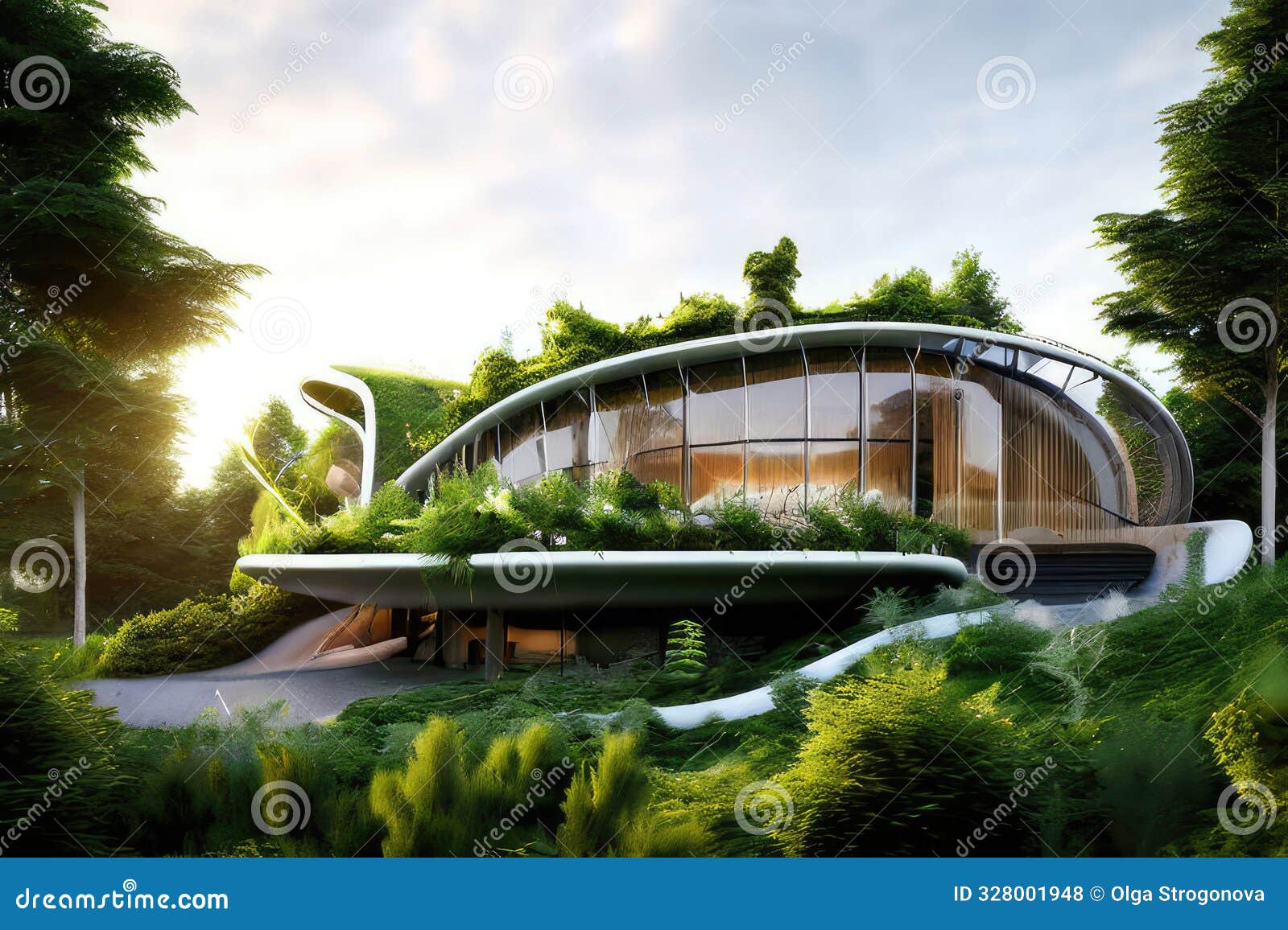 Futuristic Biospheric Building Construction Stock Photo - Image of ...