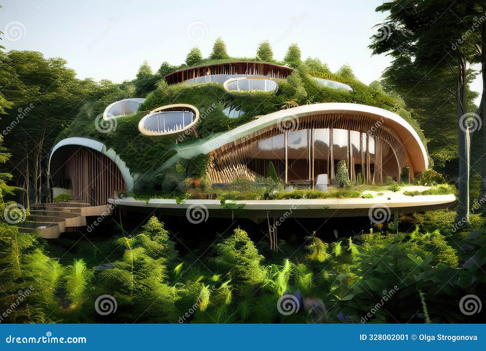 Futuristic Biospheric Building Construction Stock Image - Image of ...