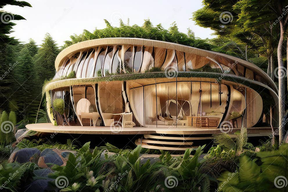 Futuristic Biospheric Building Construction Stock Photo - Image of ...