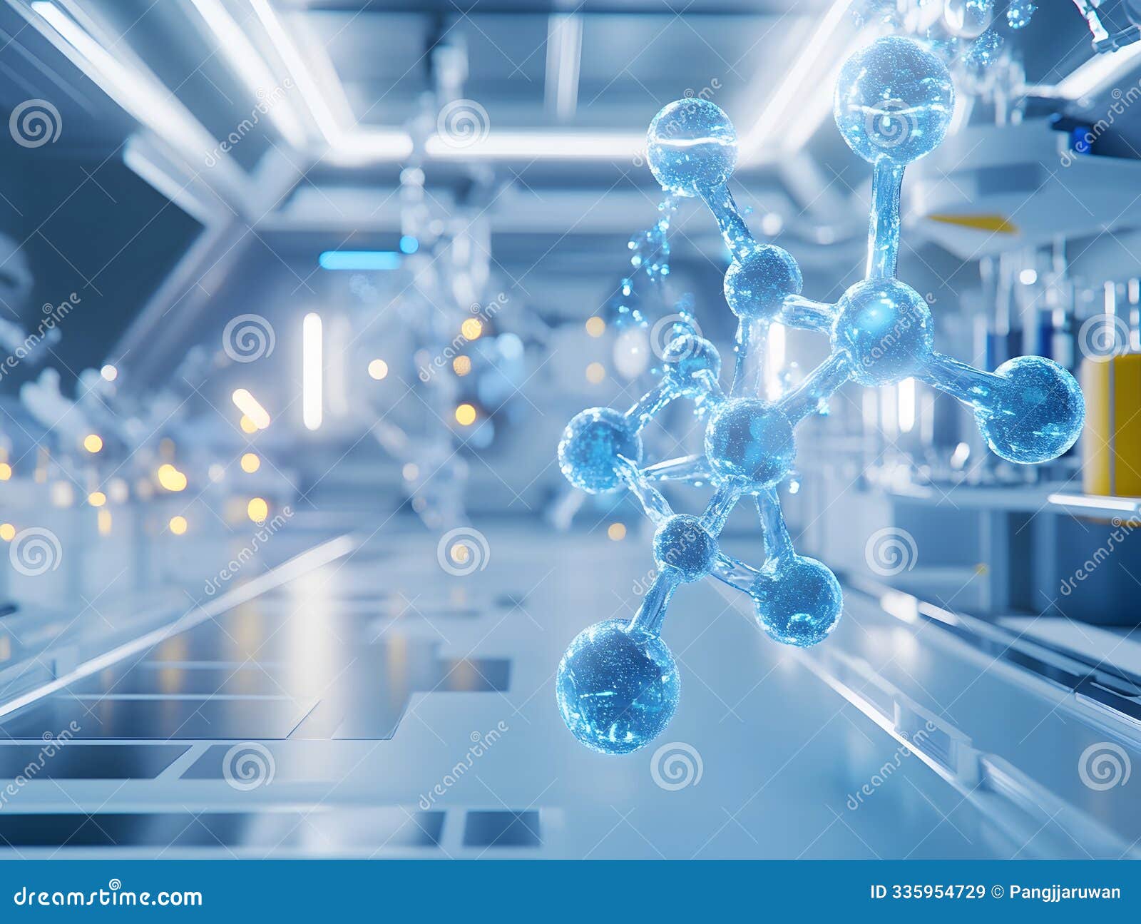 Futuristic Biotech Lab with Glowing Petri Dishes and Holographic ...