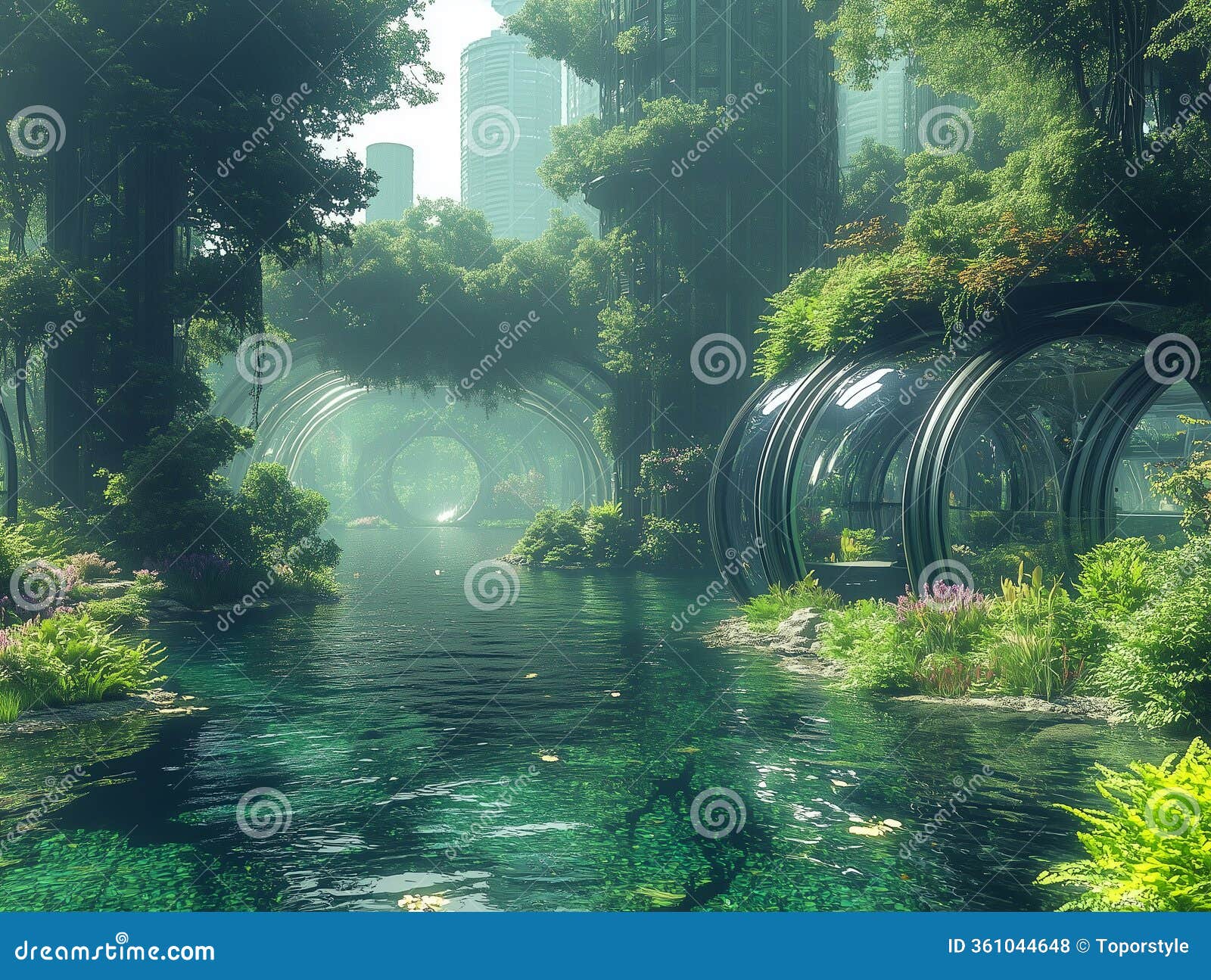 Futuristic Biotech Objects of the Future, Streamlined Shapes. Buildings ...