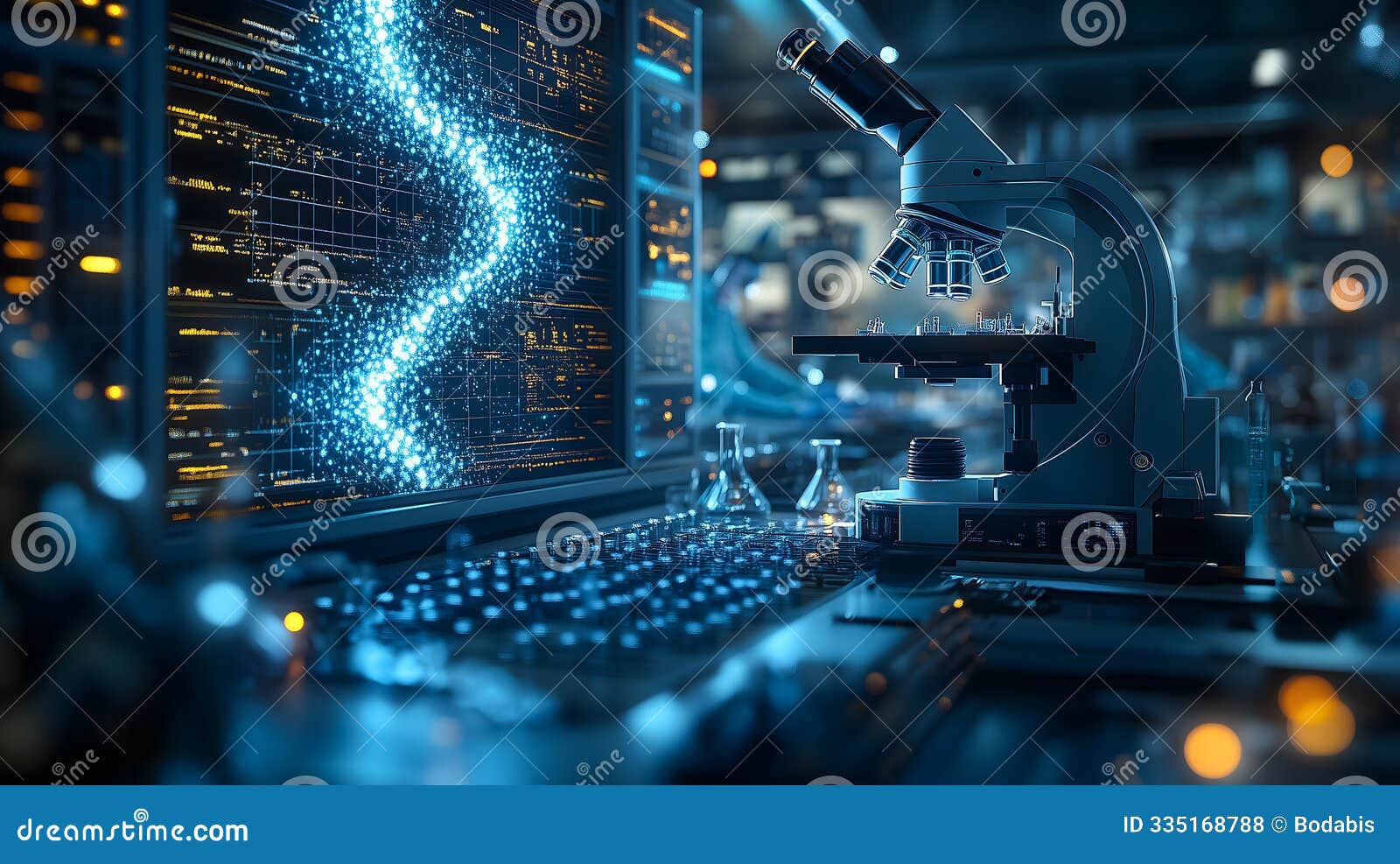 A Futuristic Biotechnology Laboratory Featuring Advanced Equipment ...