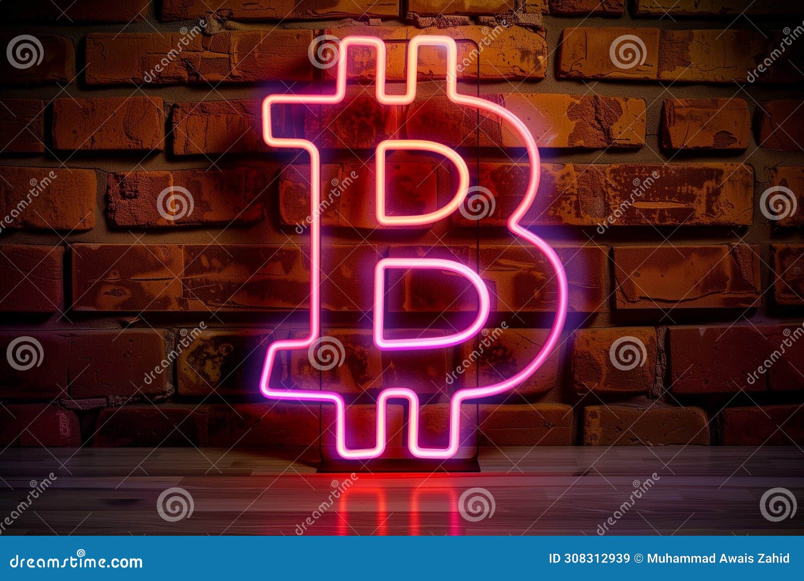 Futuristic Bitcoin Neon Glowing Sign Stock Illustration - Illustration ...