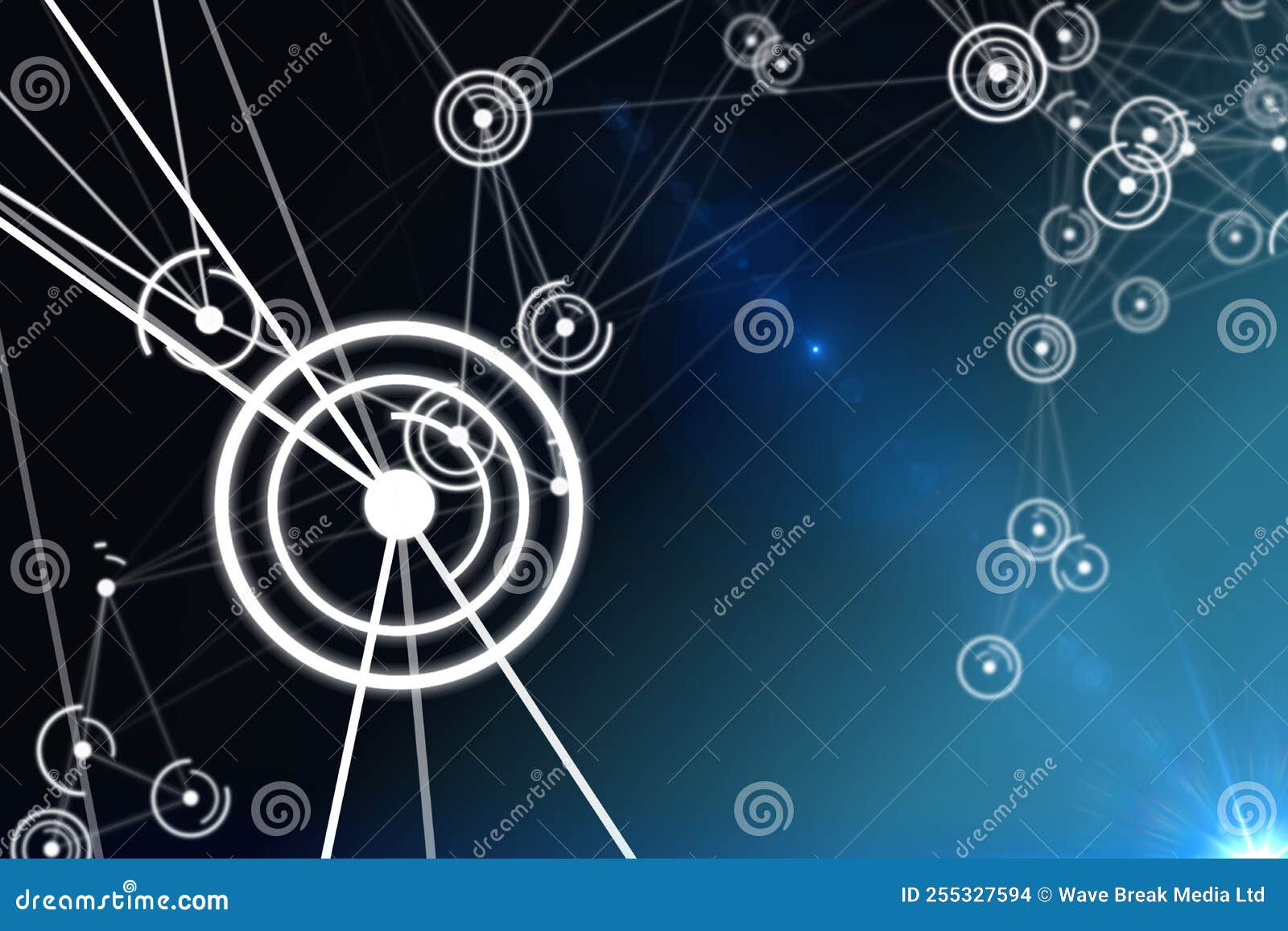 Futuristic Black Background with Circles Stock Illustration ...