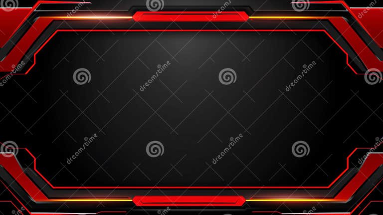 Futuristic Black and Red Frame with Sleek Lines and Glowing Edges ...