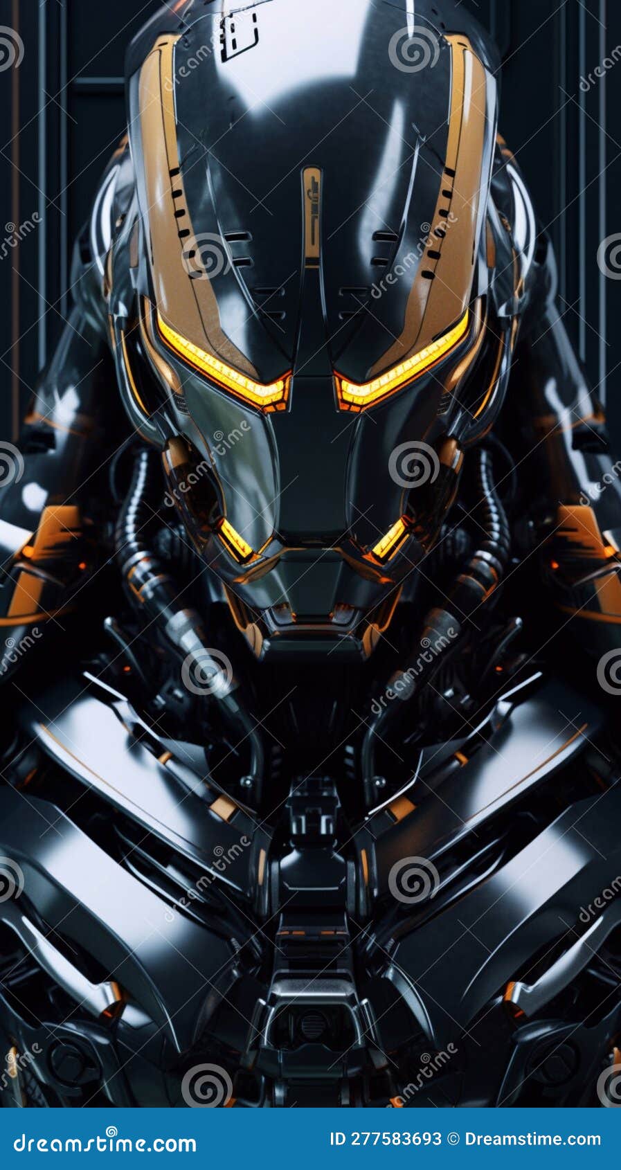 Futuristic Black Robot stock illustration. Illustration of vehicle ...