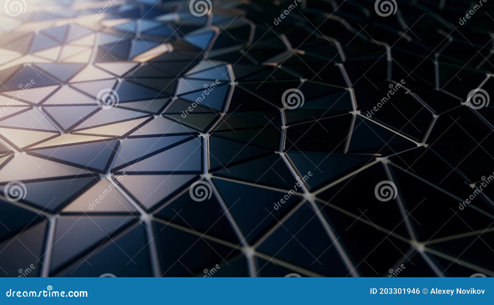 Futuristic Black Triangular Plates of Armor, 3D Rendering Stock ...