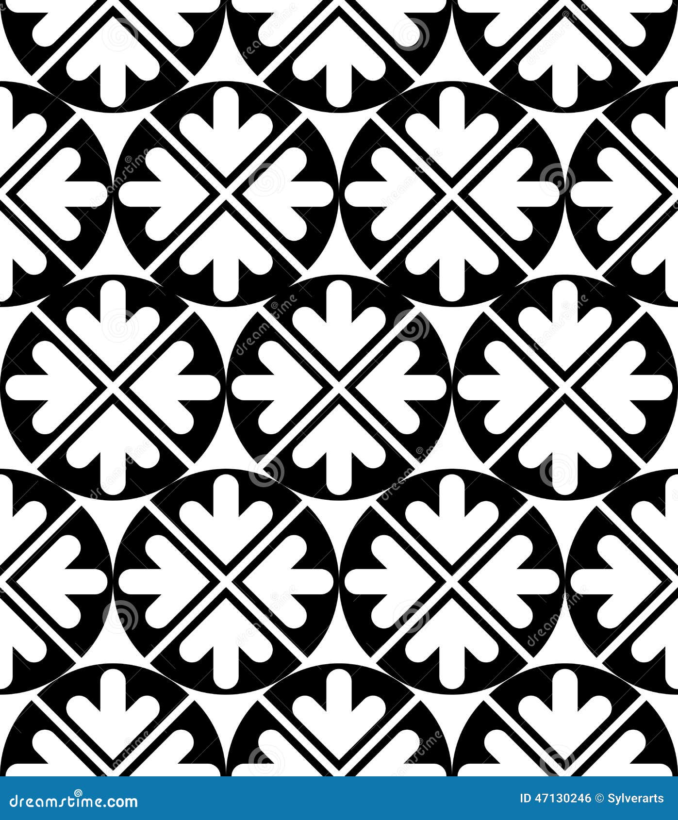 Futuristic Black and White Extraordinary Geometric Seamless Pattern ...
