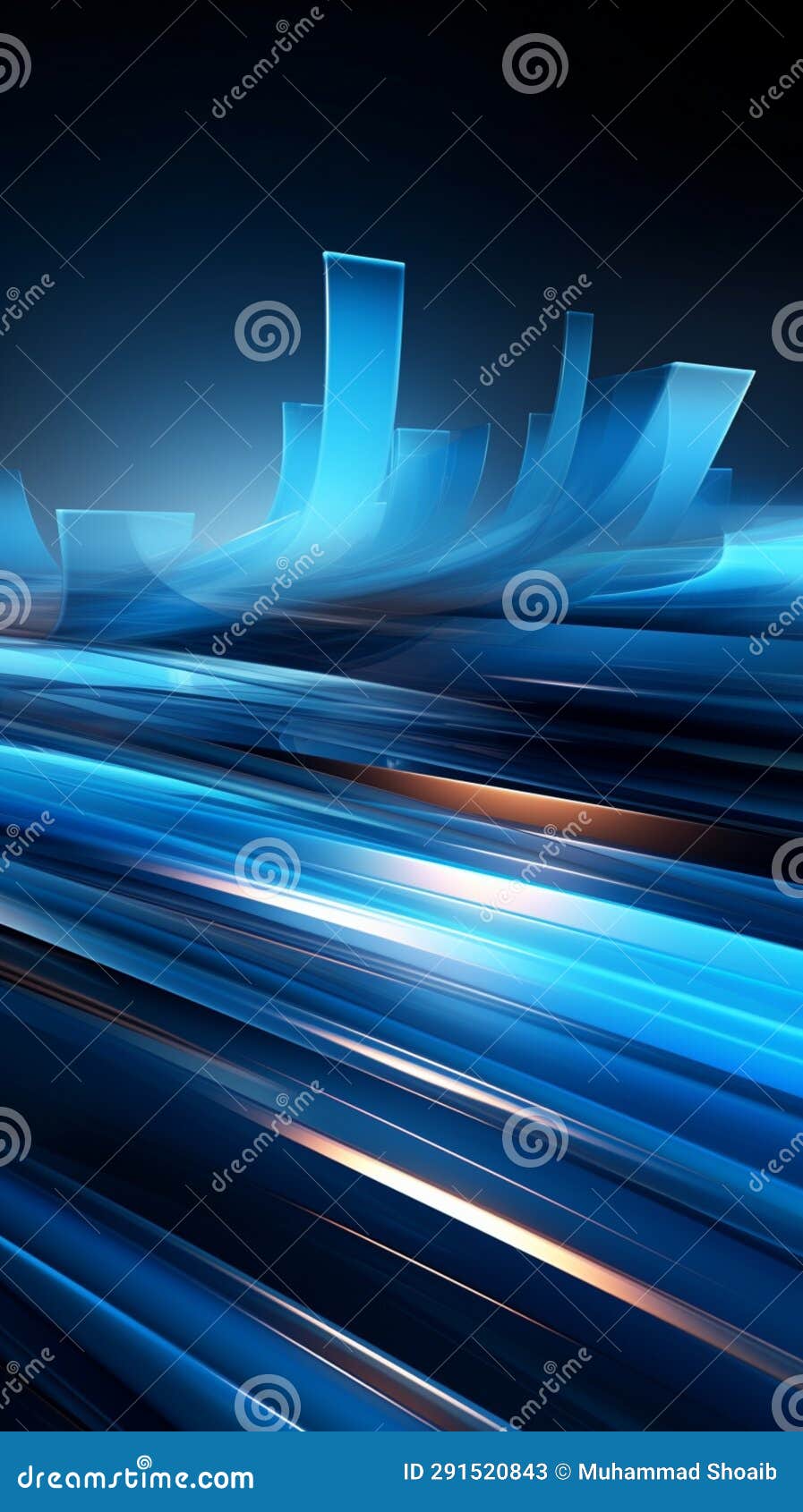 Futuristic Blend Gradient Blue Infuses Abstract Tech Backdrop With ...