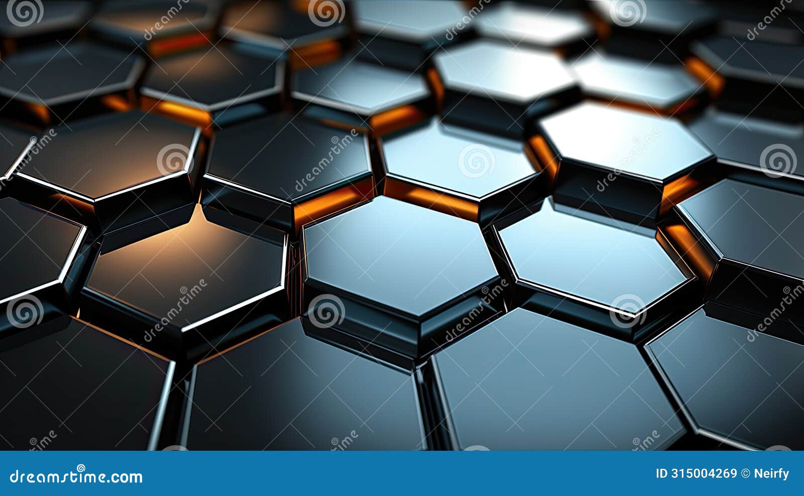 Futuristic Block Wall High Tech 3D, Hexagons Tile Pattern Stock ...