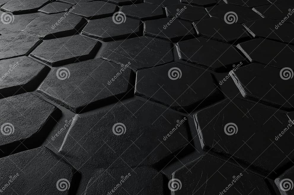 This is a Futuristic Block Wall High Tech 3D Rendering of Hexagonal ...