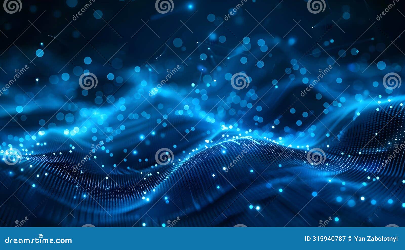 Futuristic Blue Abstract Background with Technology Elements Like Dots ...
