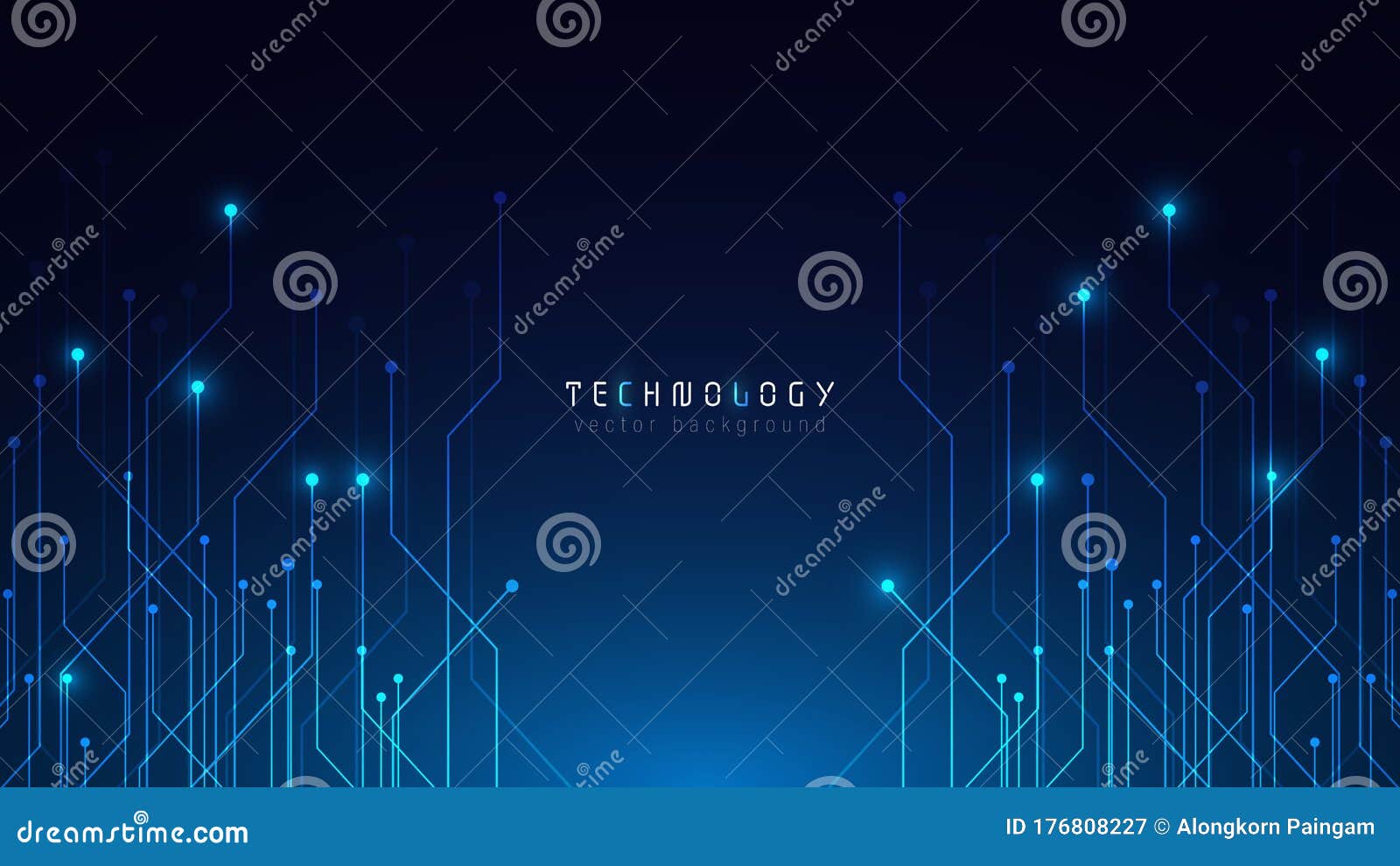 Futuristic Blue Abstract Circuit Technology Cyberspace Vector ...