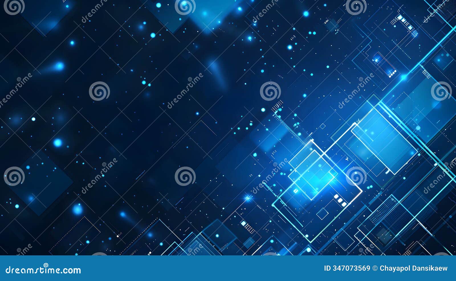Futuristic Blue Abstract Technology Background with Geometric Shapes ...