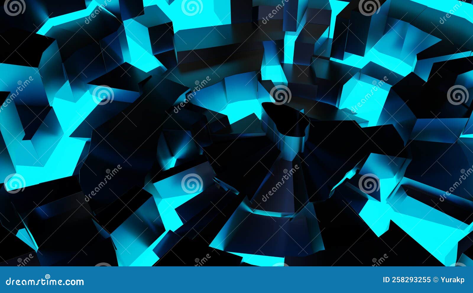 Futuristic Blue Background. 3d Rendering Stock Illustration ...