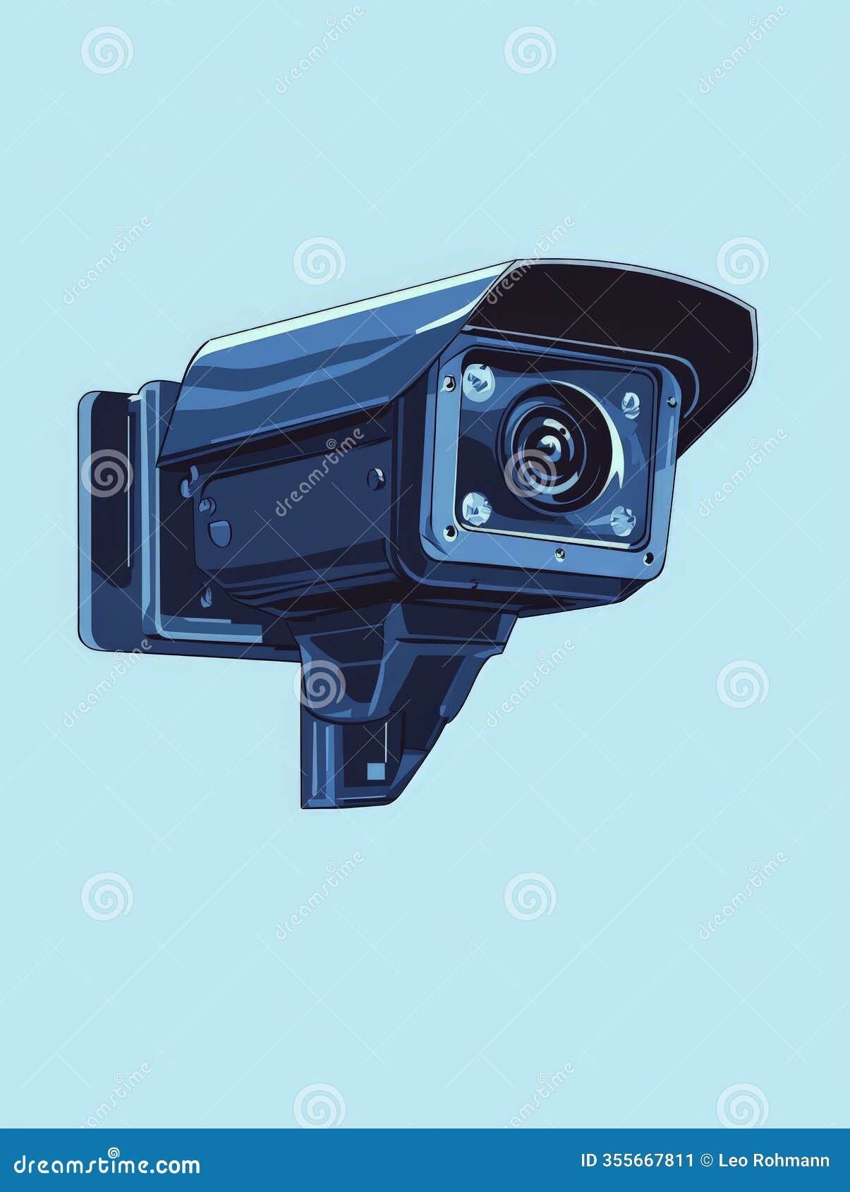 Futuristic Blue and Black CCTV Camera with an Angular Design ...