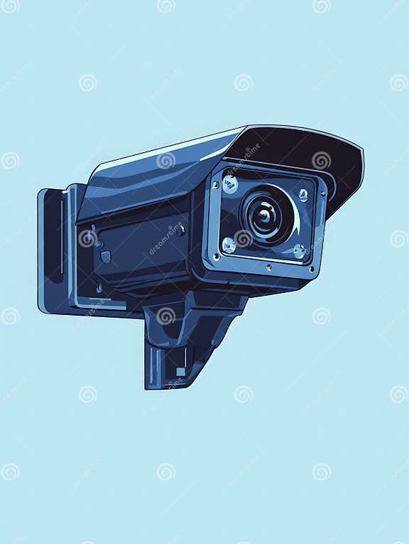 Futuristic Blue and Black CCTV Camera with an Angular Design ...