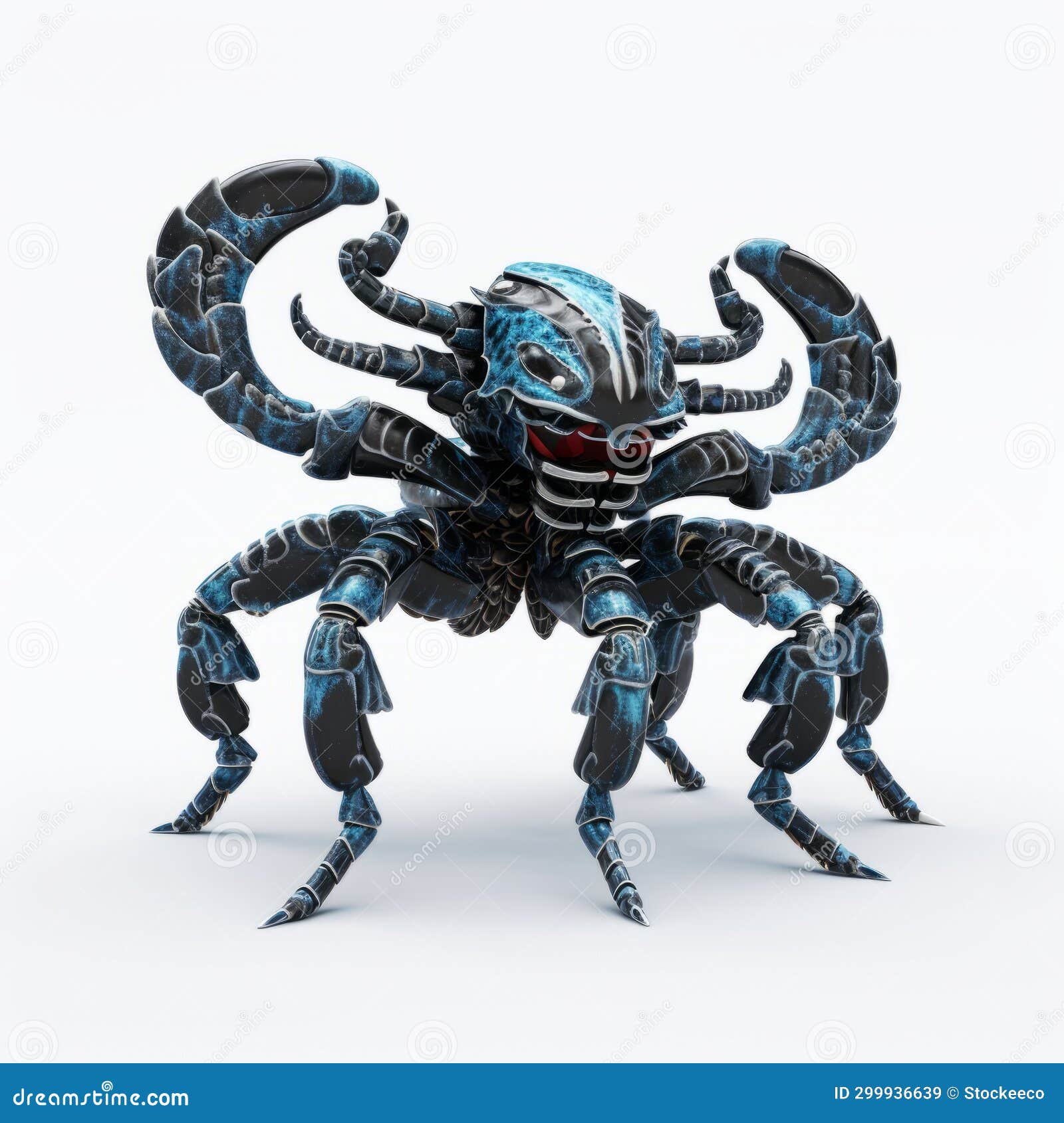 Futuristic Blue and Black Scorpion 3d Render with Intense Movement and ...
