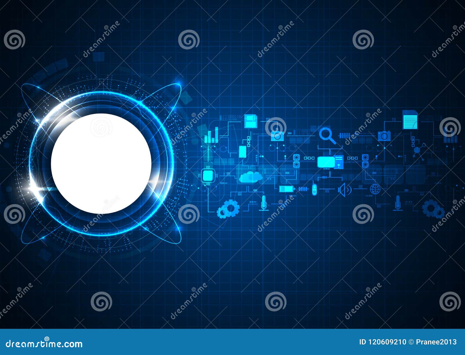 Futuristic Blue Circle Technology Icon Stock Vector - Illustration of ...
