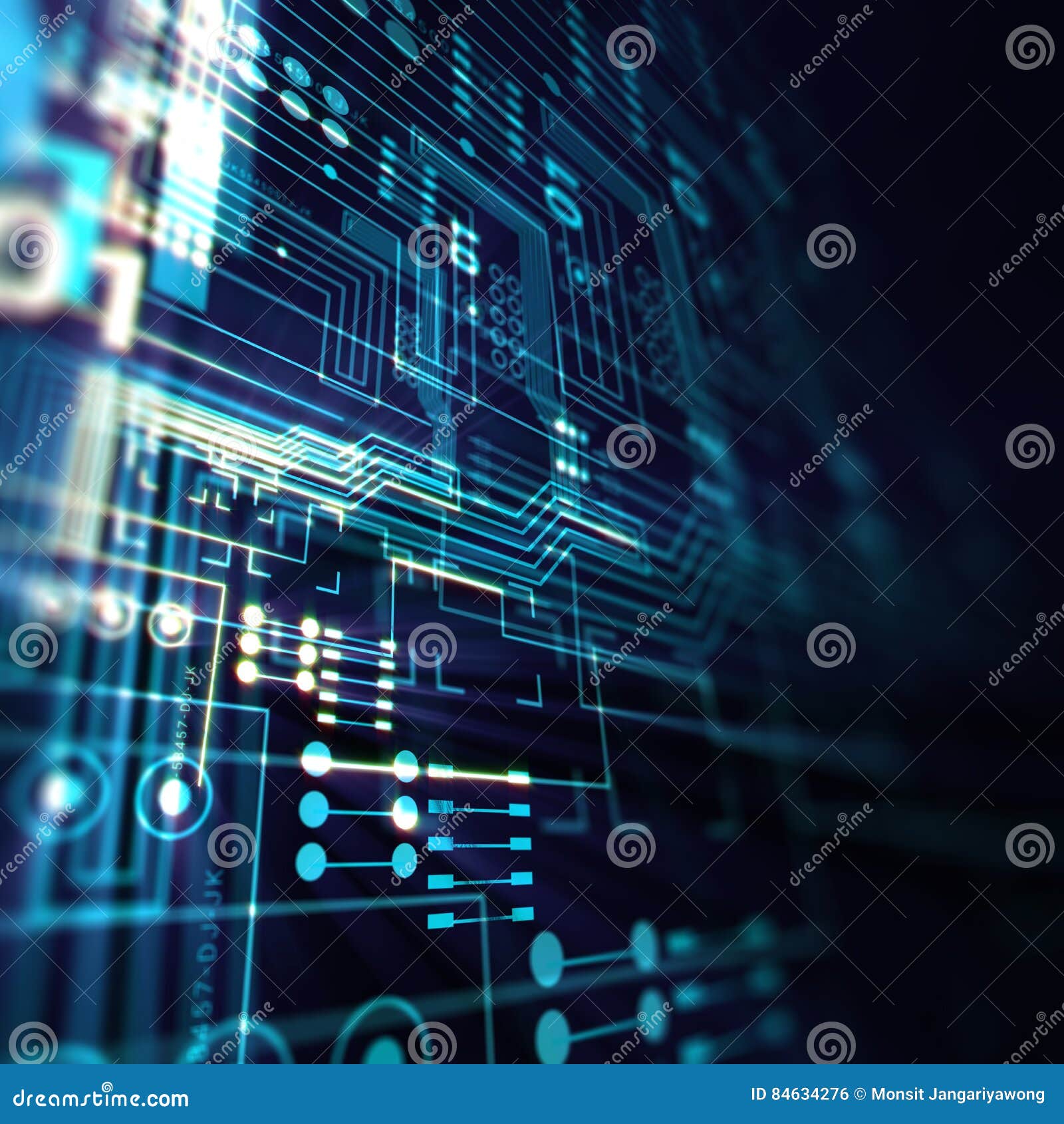 Futuristic Blue Circuit Board Abstract Background Illustration Stock ...