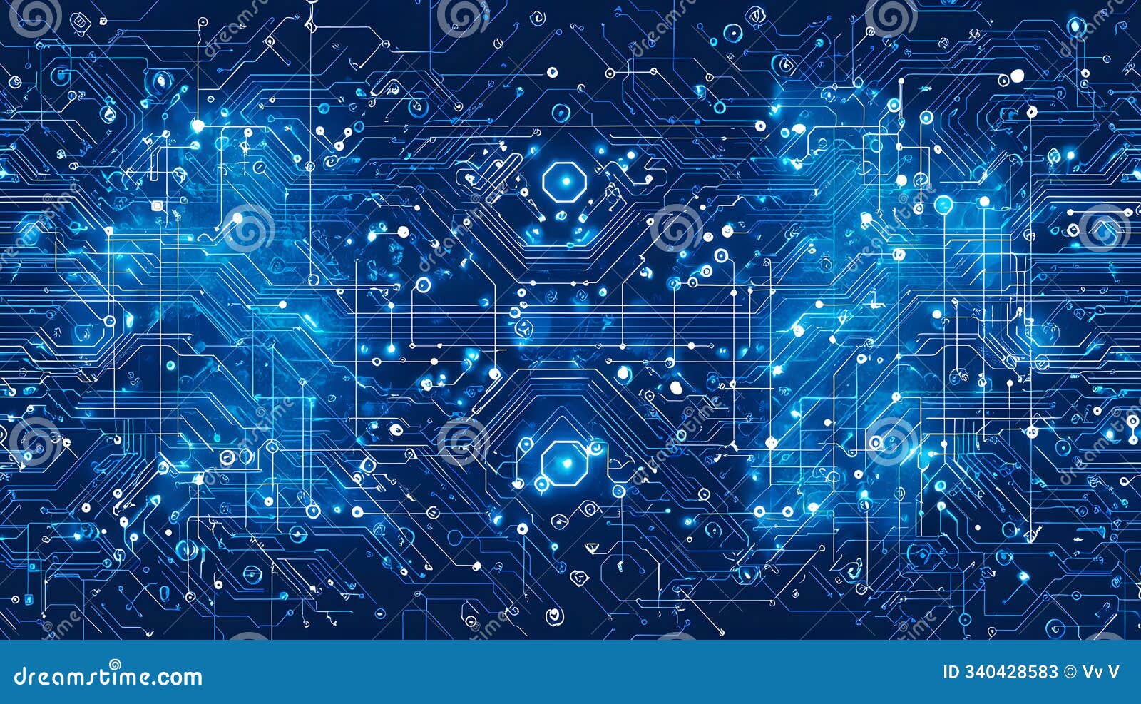 Futuristic Blue Circuit Board Design Stock Image - Image of electronics ...