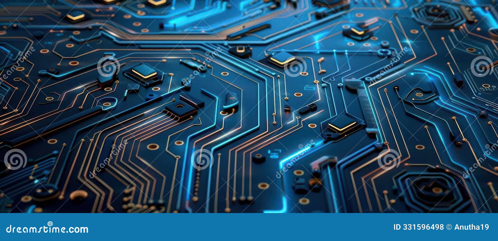 Futuristic Blue Circuit Board Patterns for Technology-themed ...
