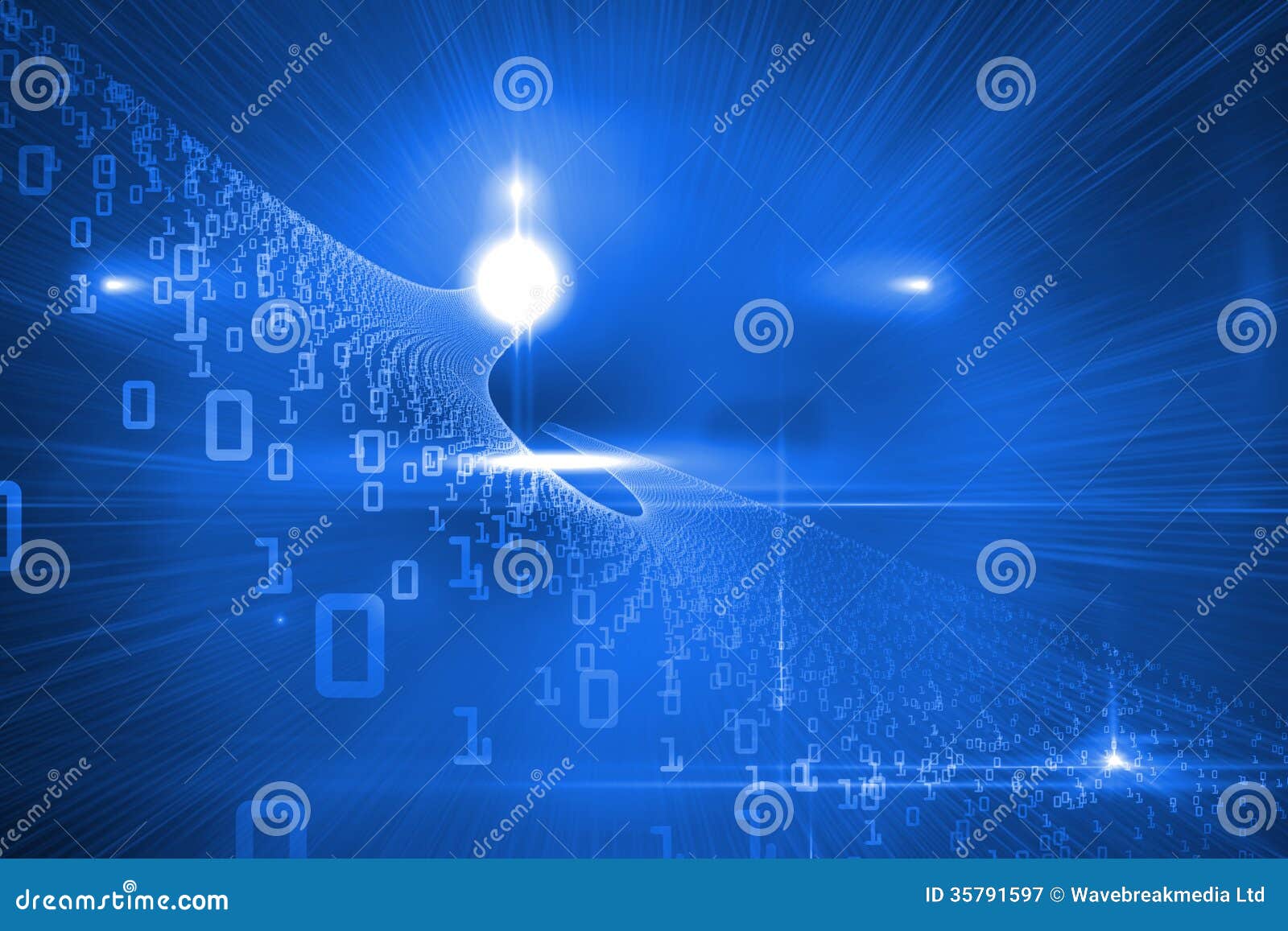 Futuristic Blue Design with Code Stock Illustration - Illustration of ...