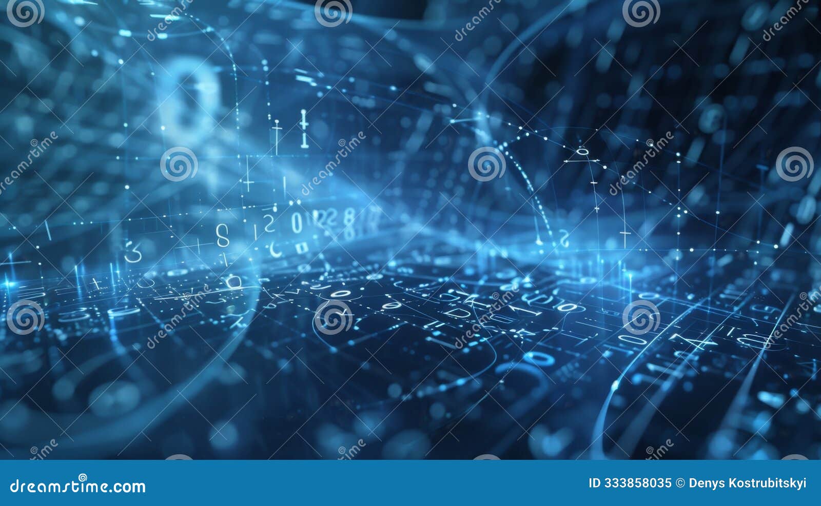 Futuristic Blue Digital Data Network Stock Illustration - Illustration ...