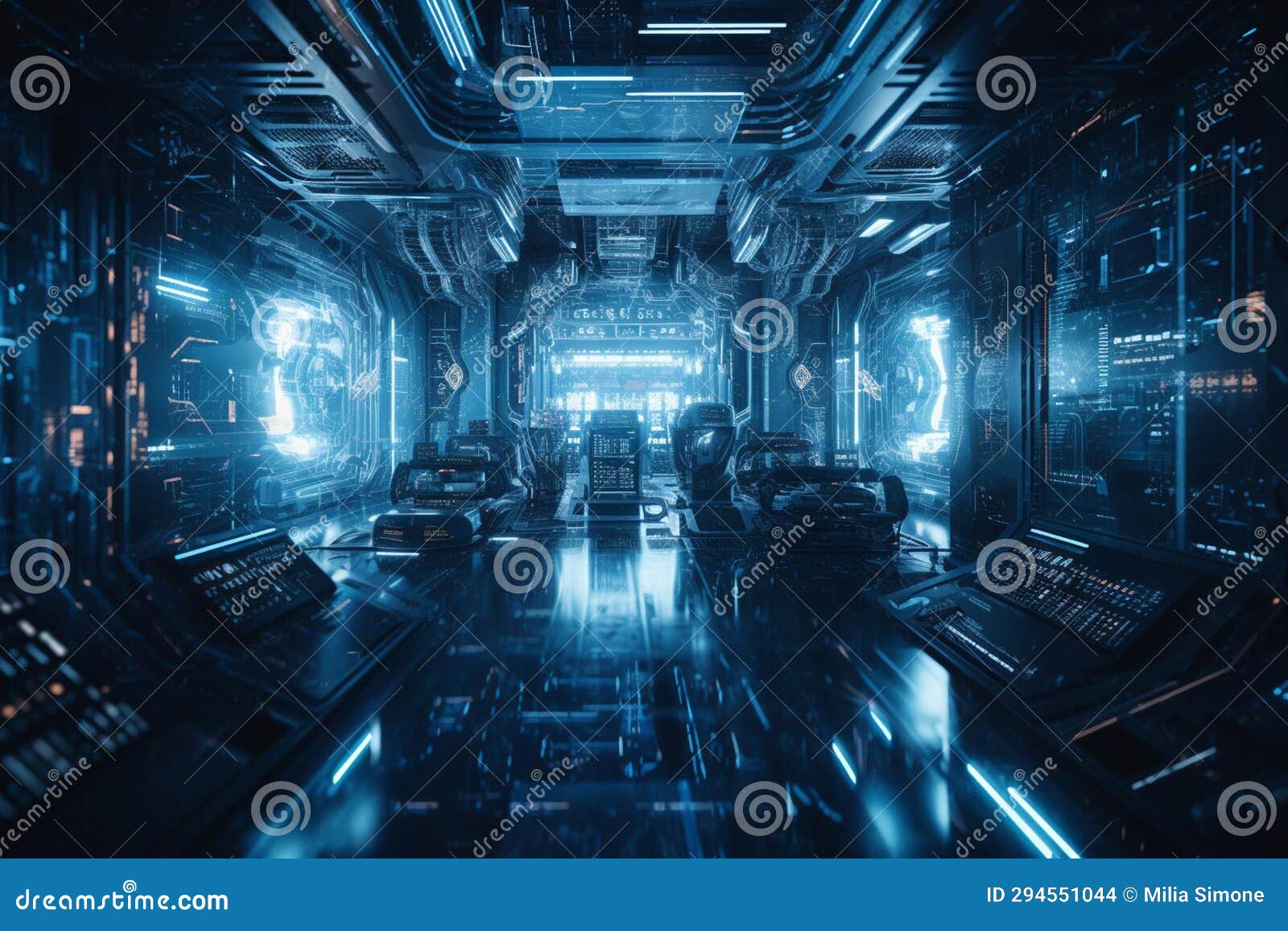 Futuristic Blue Digital Tech Structure Stock Photo - Image of ...