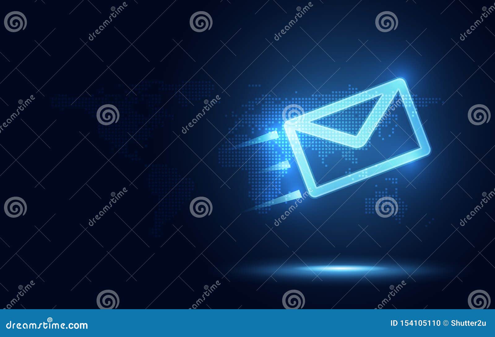 Futuristic Blue Express Envelope and Parcel Abstract Technology ...