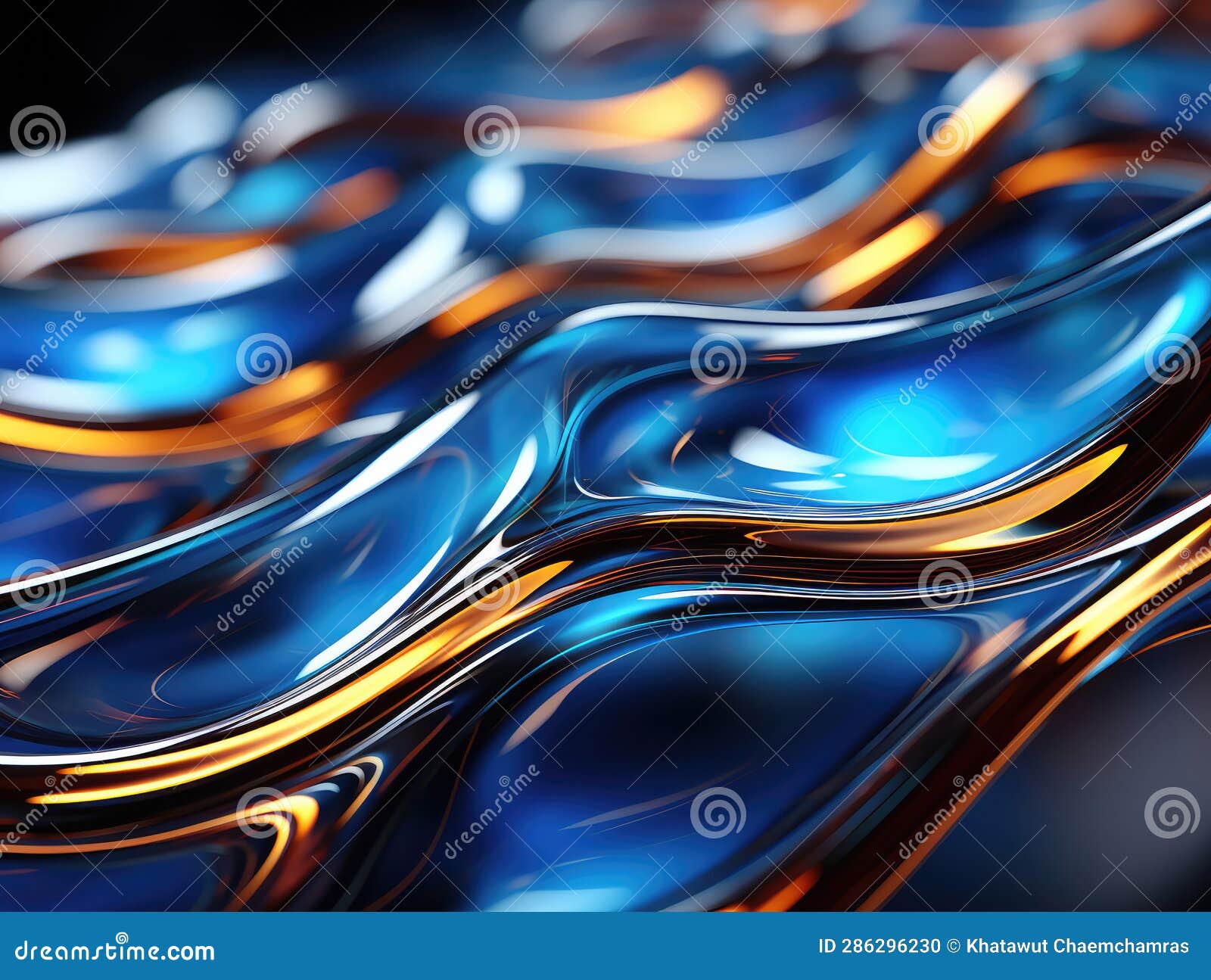 Futuristic Blue Glass Wallpaper: Abstract 3D Render - Modern Design ...