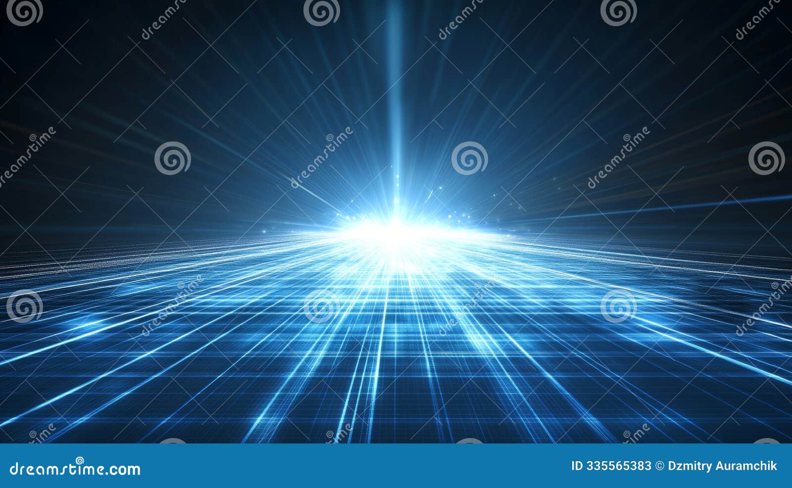 A Futuristic Blue Grid Tunnel that Represents Digital Technology or ...