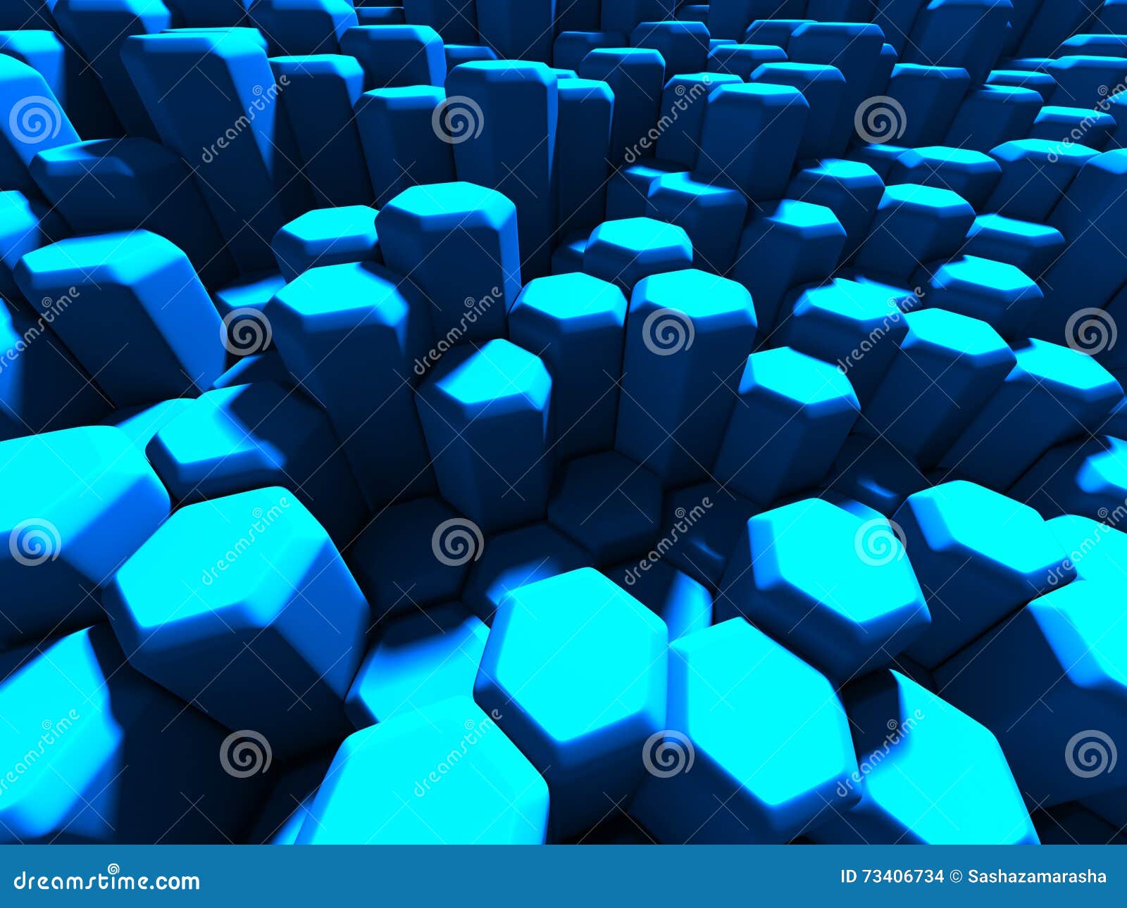 Futuristic Blue Hexagon Pattern Tile Background Stock Photo - Image of ...