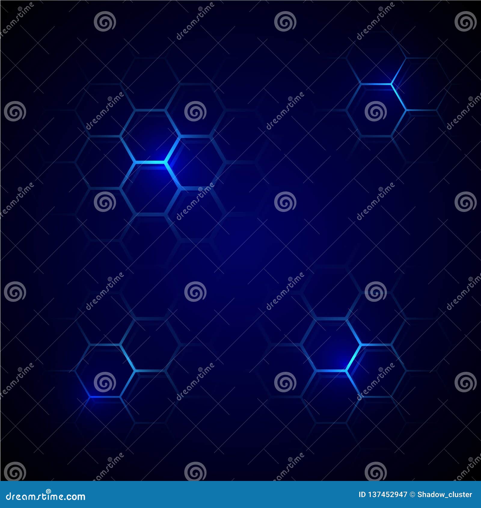 Futuristic Blue Honeycomb Pattern. Hexagonal Conceptual Background Stock Vector - Illustration ...
