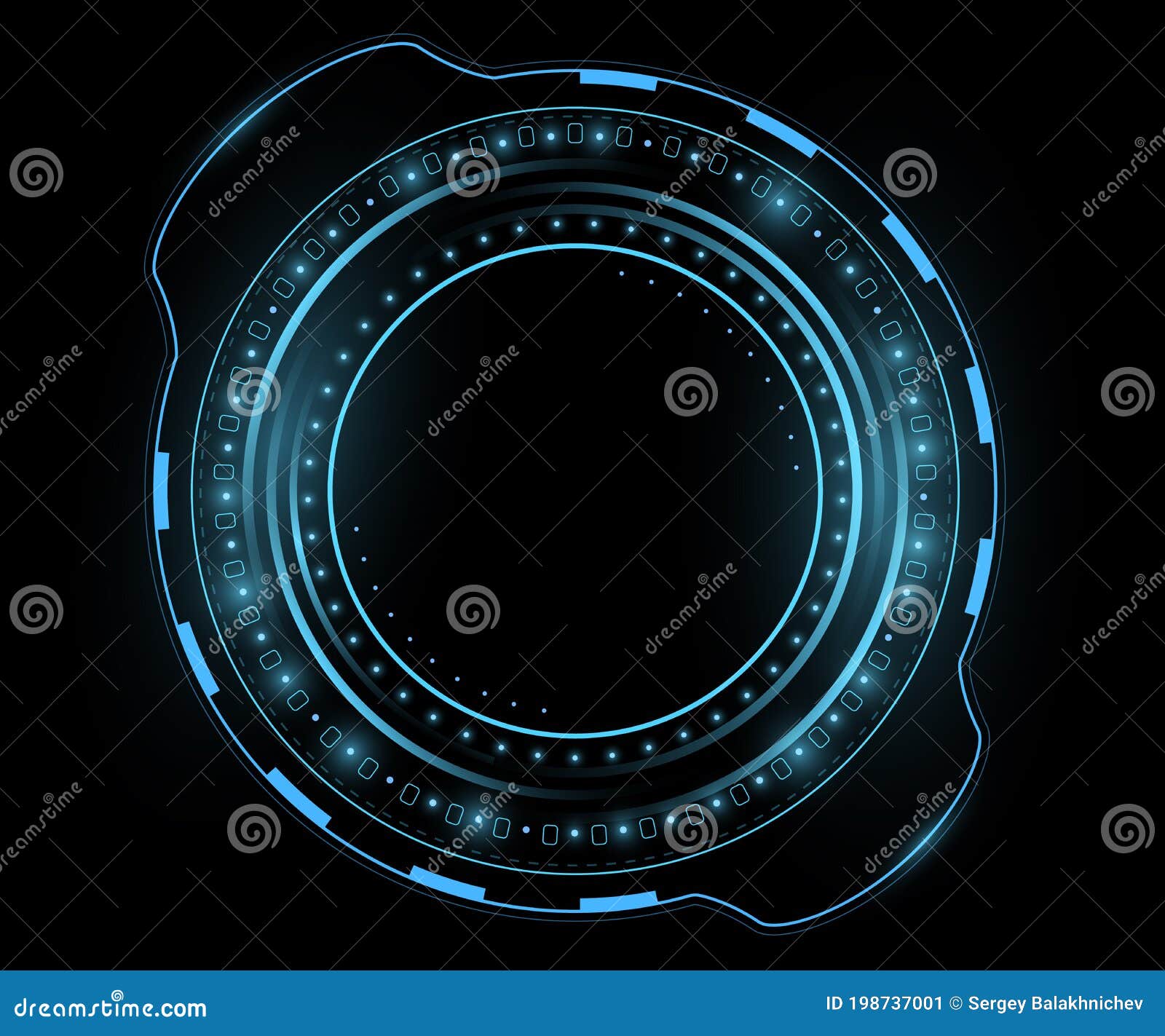 Futuristic Blue HUD Interface. Big System Data. Glowing UI Display ...