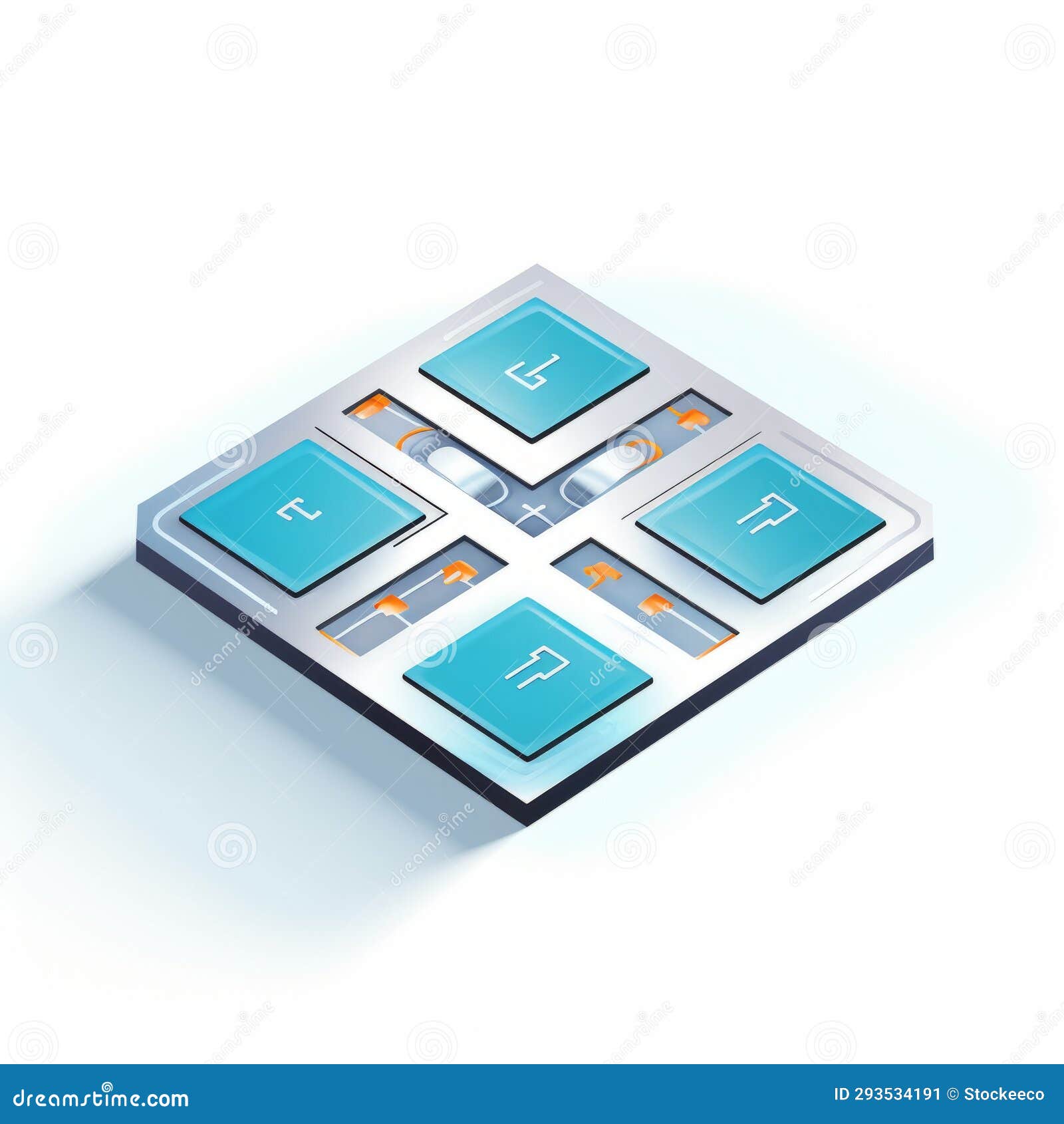Futuristic Blue Isometric Processor Diagram for Blockchain Chip ...