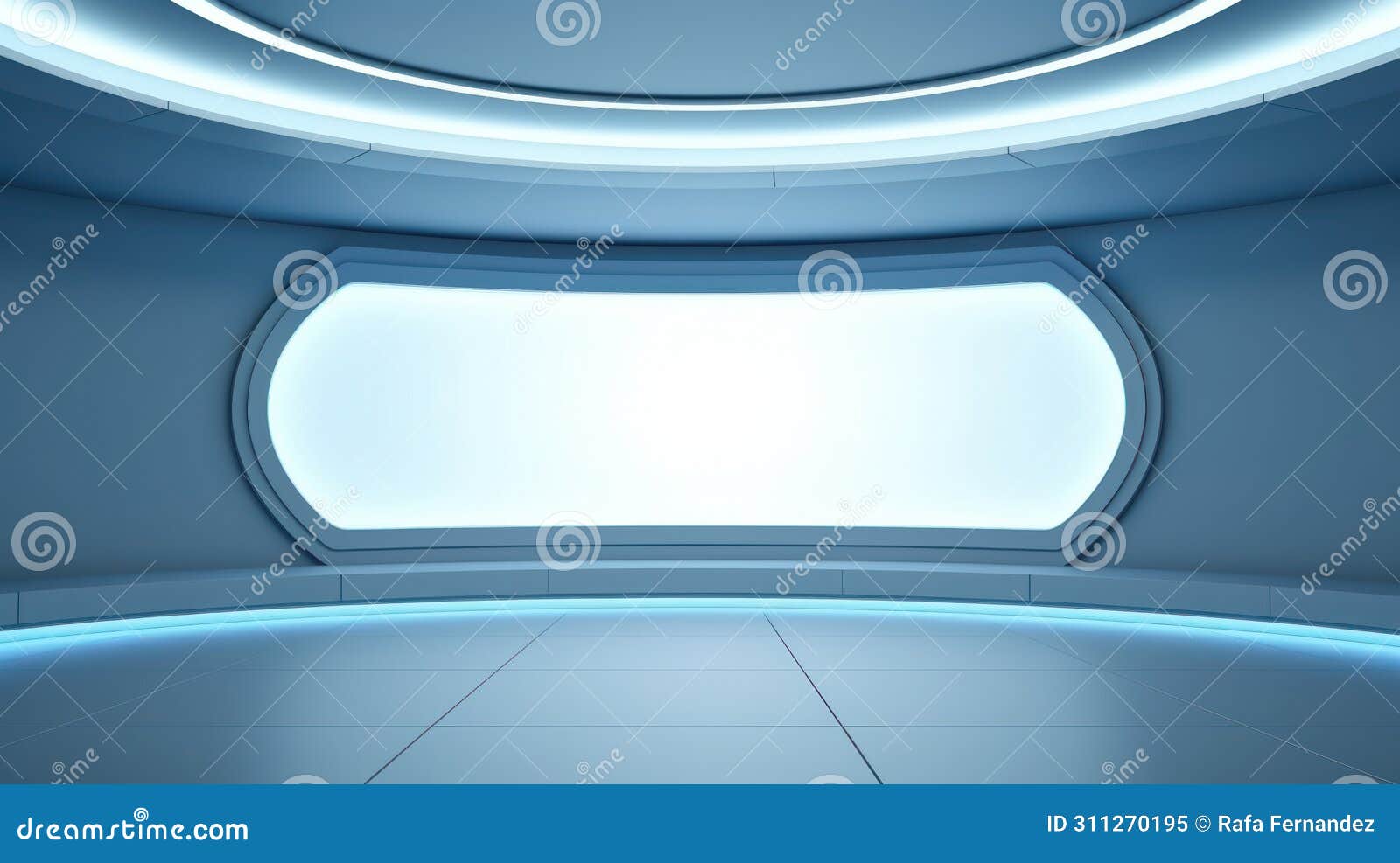 Futuristic Blue Light Sci-fi Chamber Stock Illustration - Illustration ...