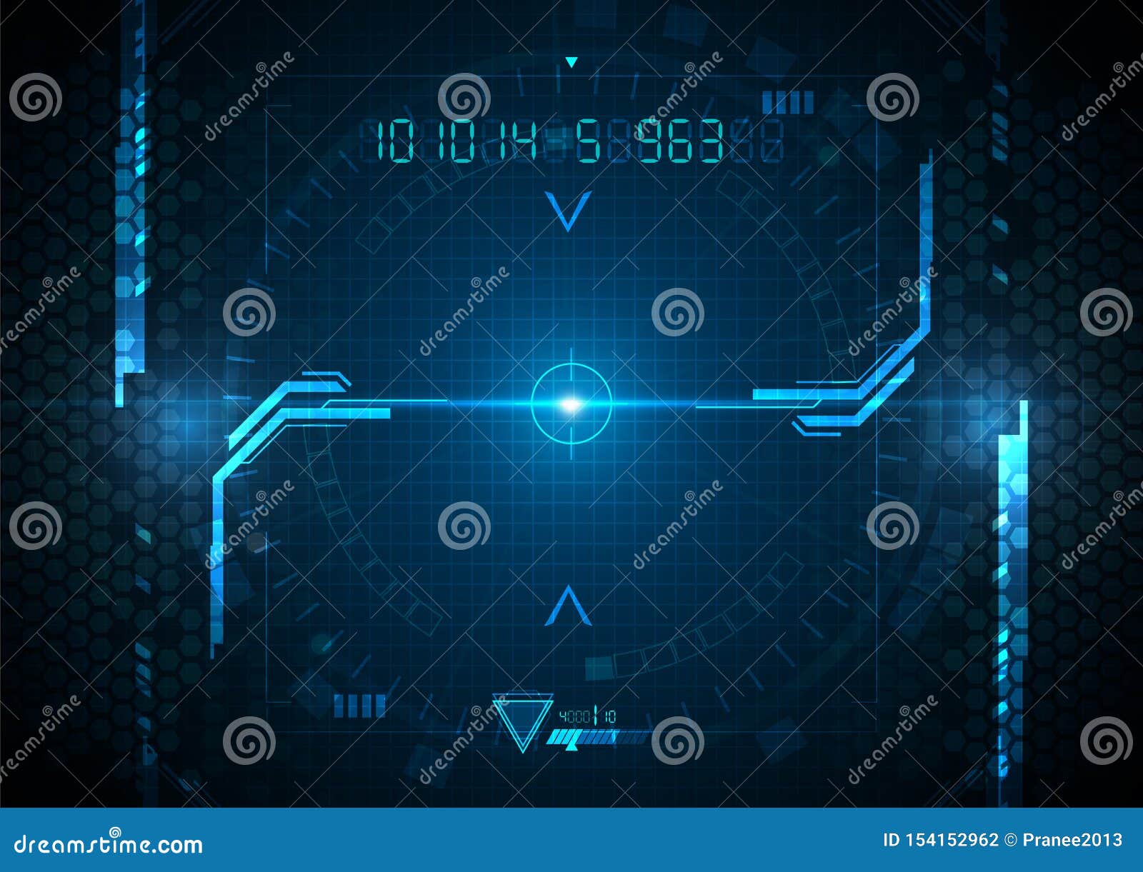 Futuristic Blue Light Technolog Data Code Stock Vector - Illustration ...