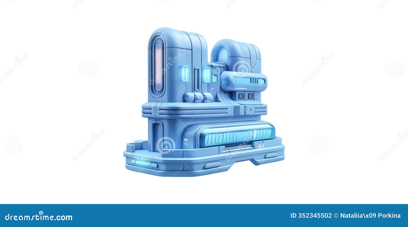 Futuristic Blue Machine with Sci-fi Design Isolated on Transparent ...